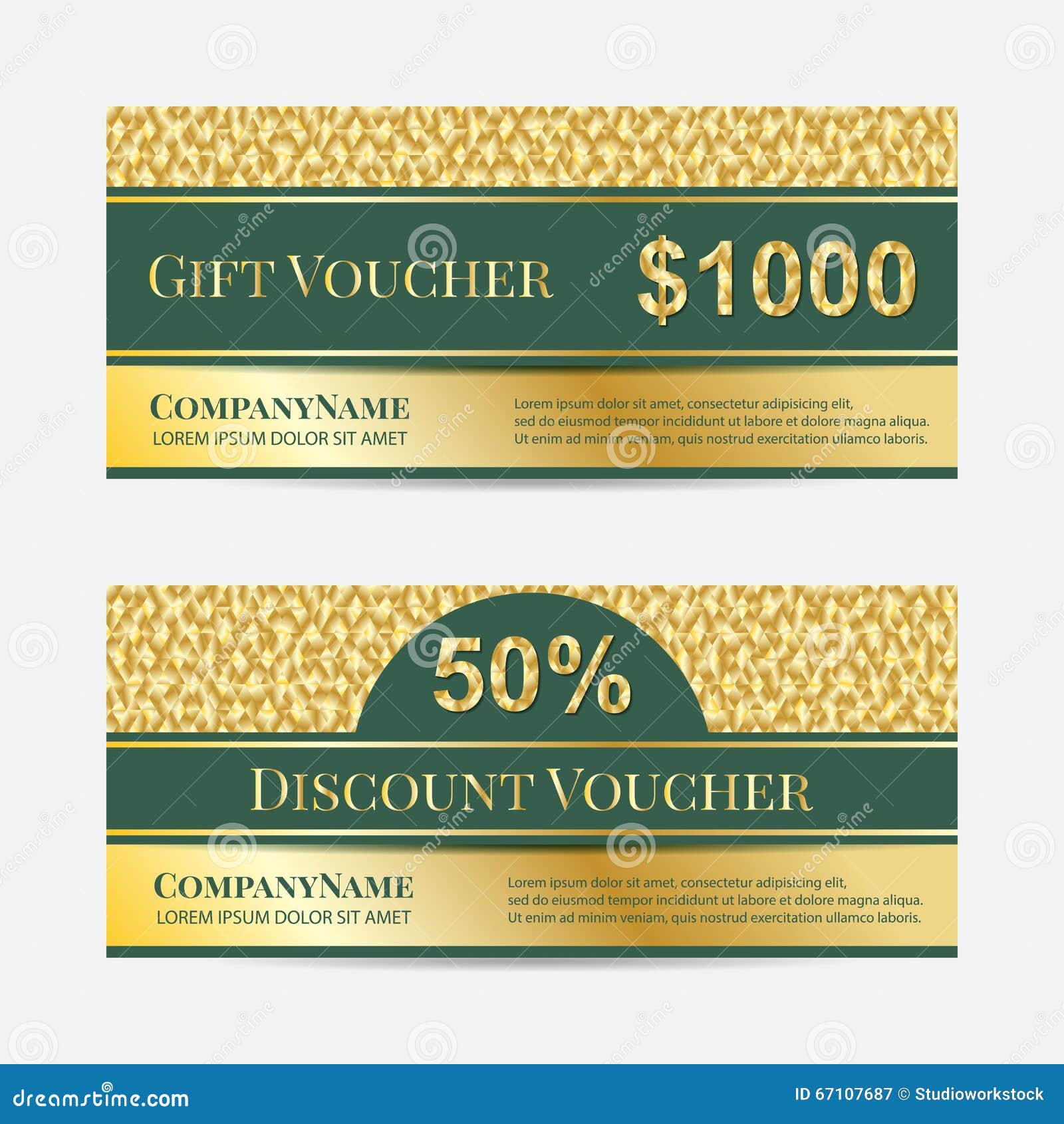 Gift Voucher Vector Template Stock Vector - Illustration of note ...