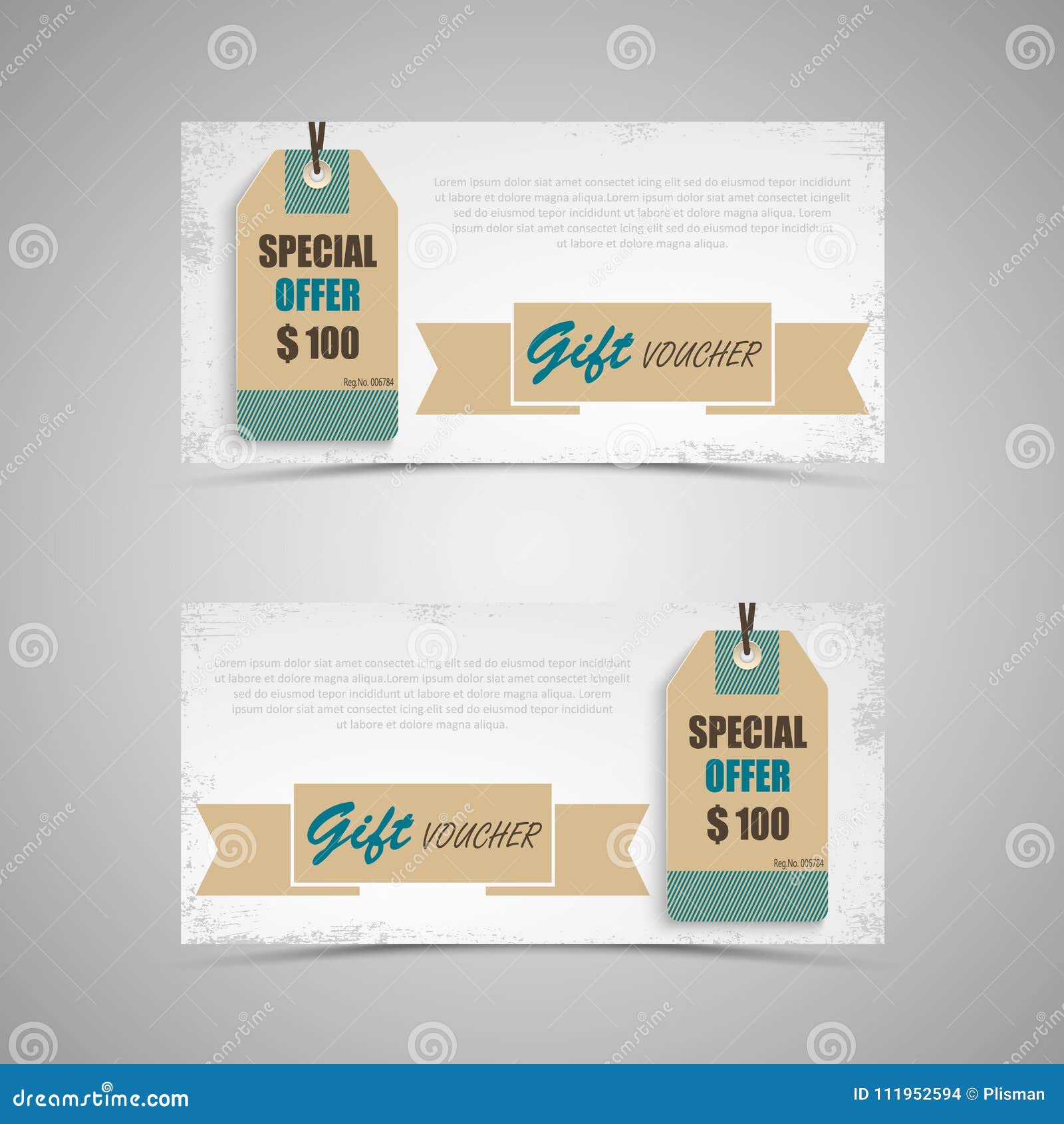 Gift Voucher with Vintage in Retro Style Template Stock Vector ...