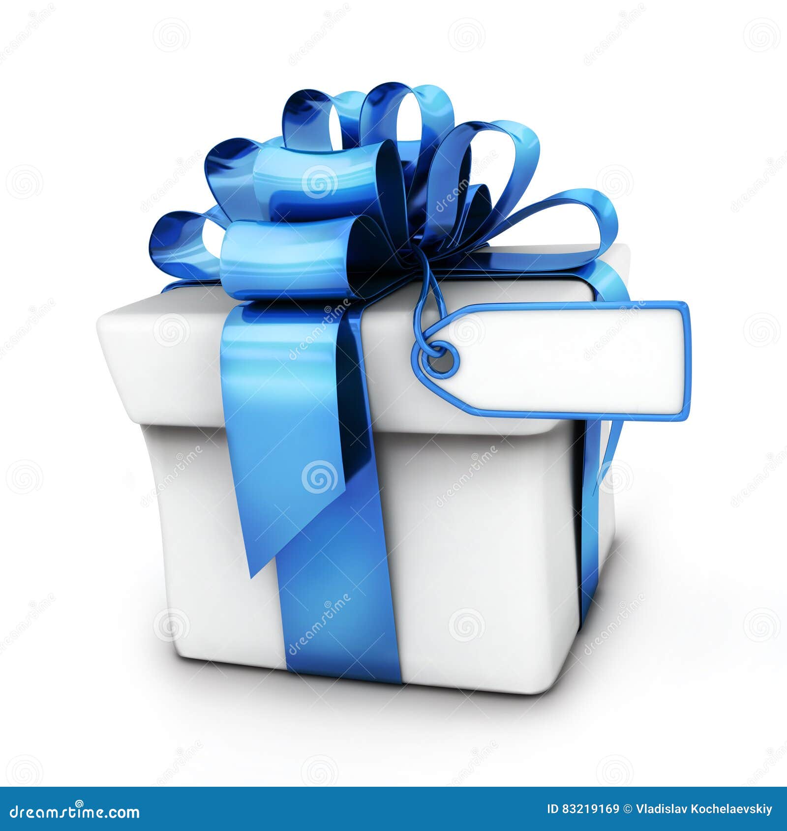 Gift white and blue ribbon stock illustration. Illustration of gift ...