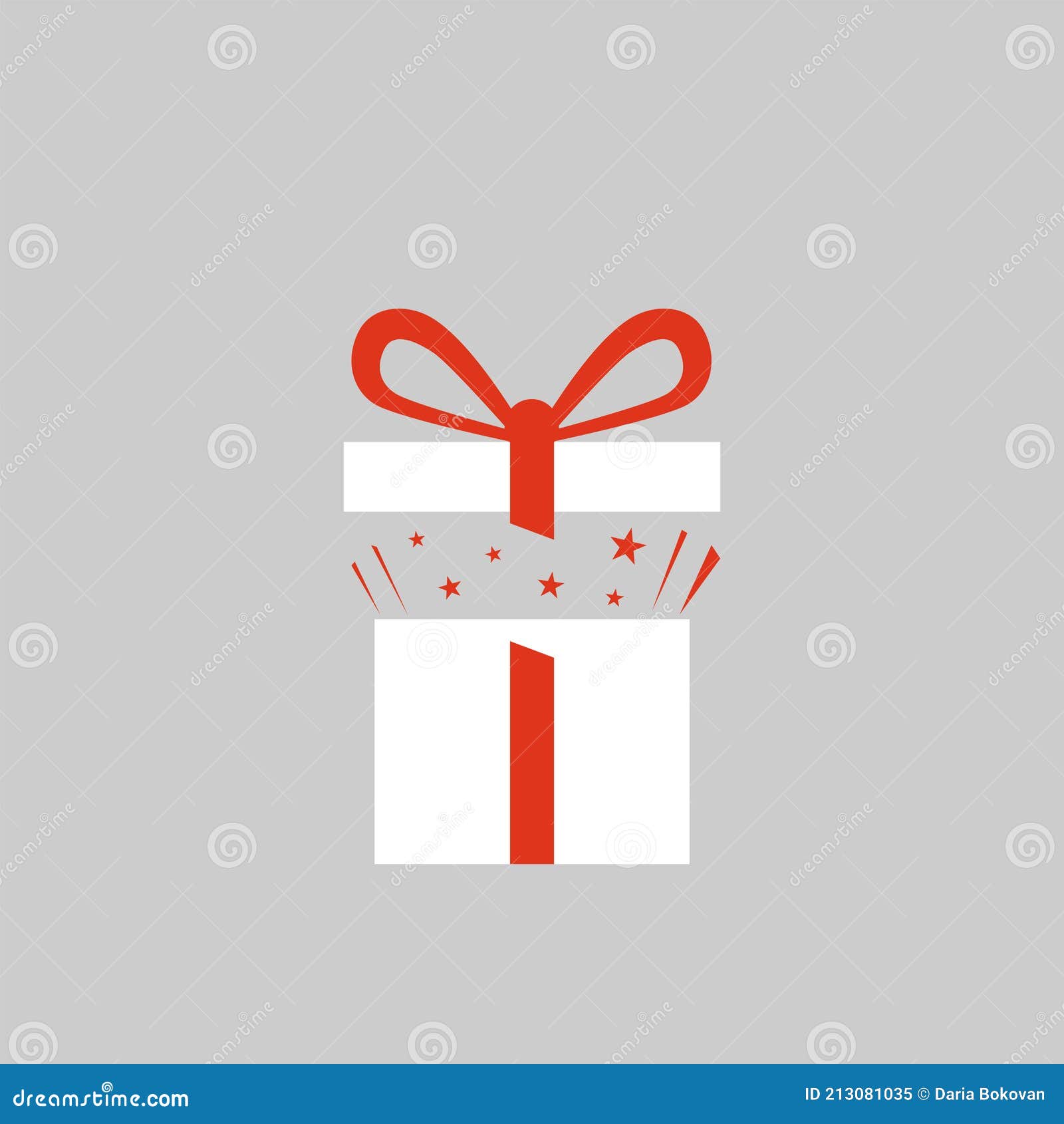 Gift White Box Icon with Red Ribbon Stock Vector - Illustration of ...