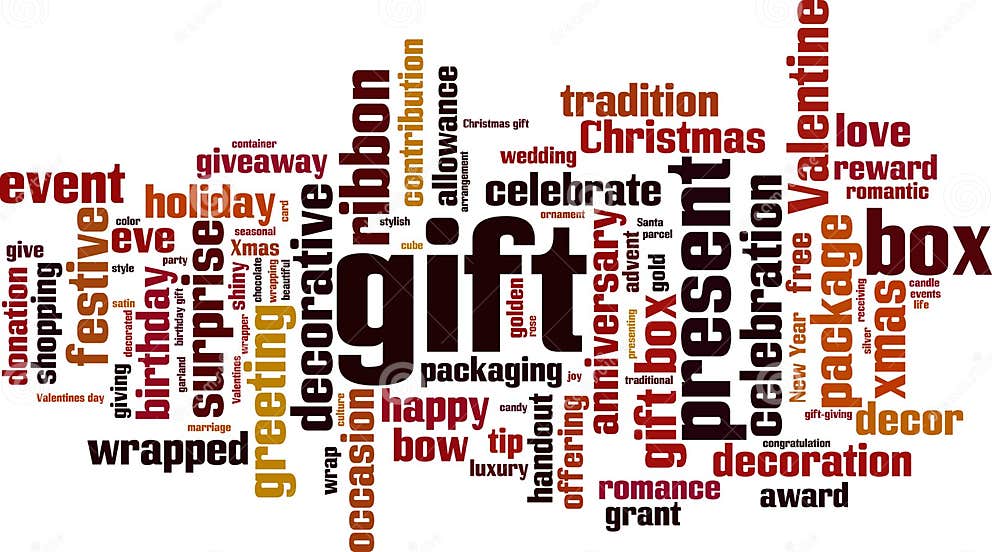 Gift word cloud stock vector. Illustration of year, award - 258273430