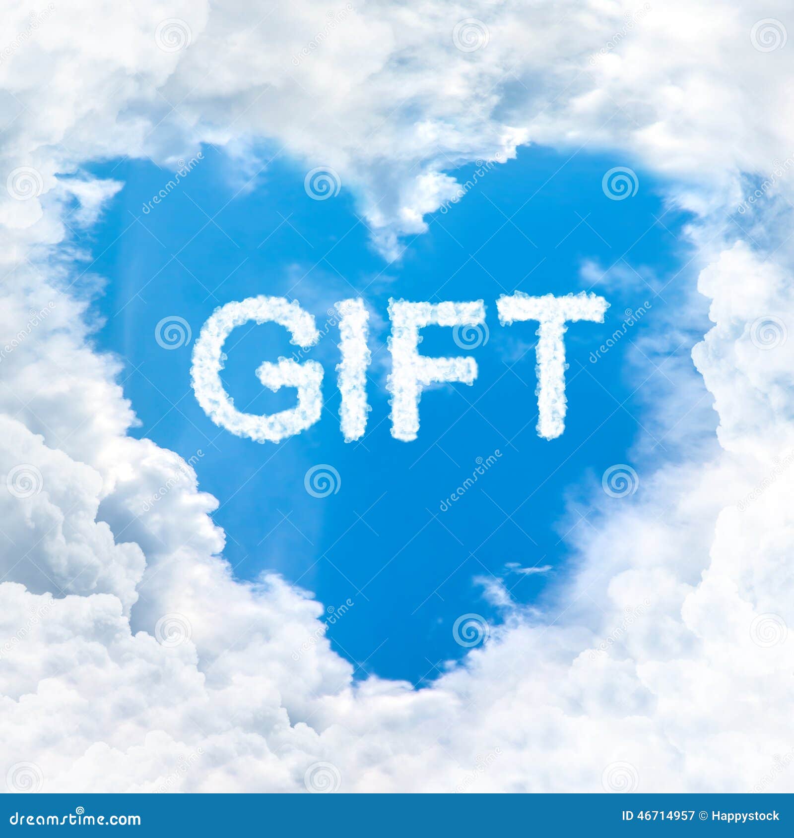 Gift Word Nature on Blue Sky Stock Image - Image of blue, celebration ...