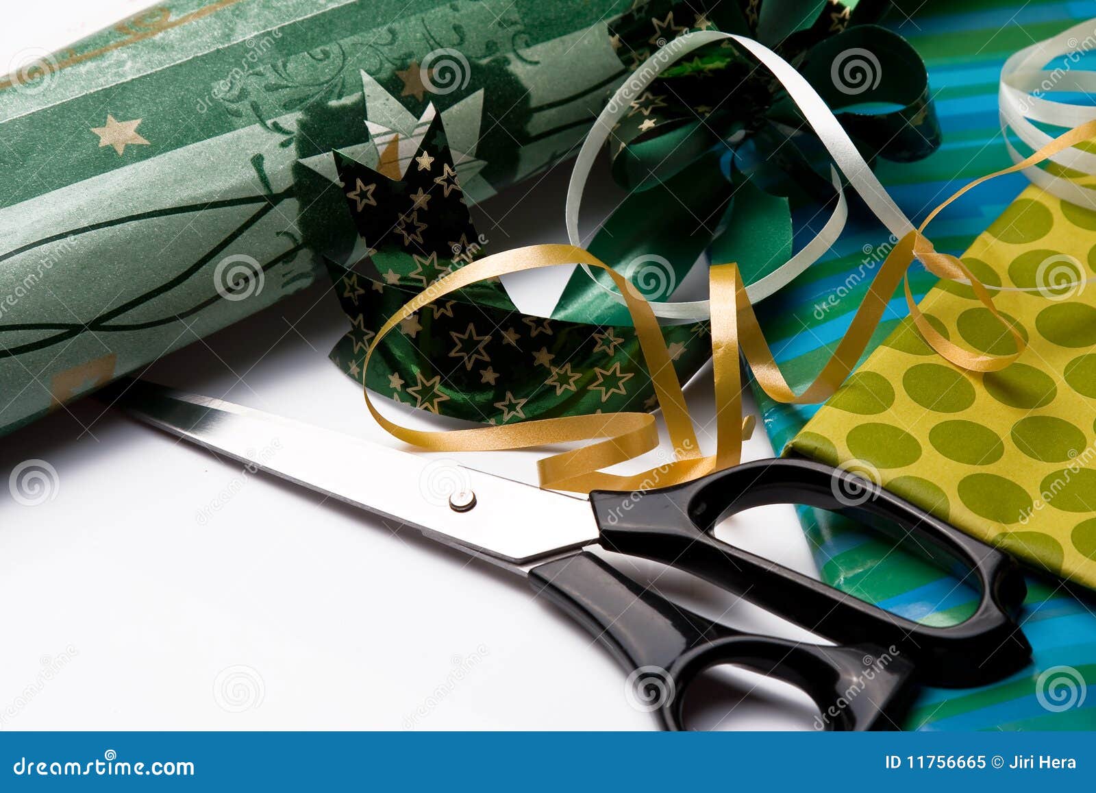 Gift wrap and scissors stock image. Image of package - 11756665