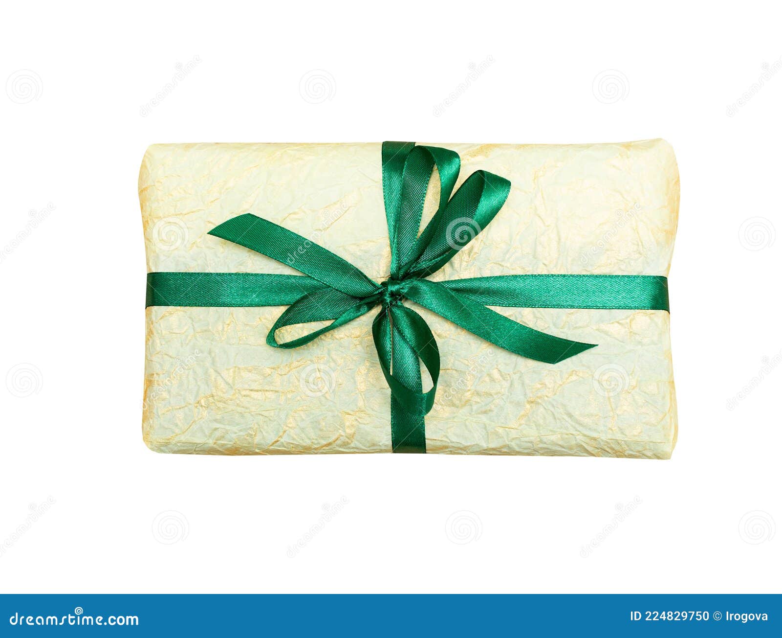 Gift Wrapped in Crumpled Paper with a Bow Stock Photo - Image of ...