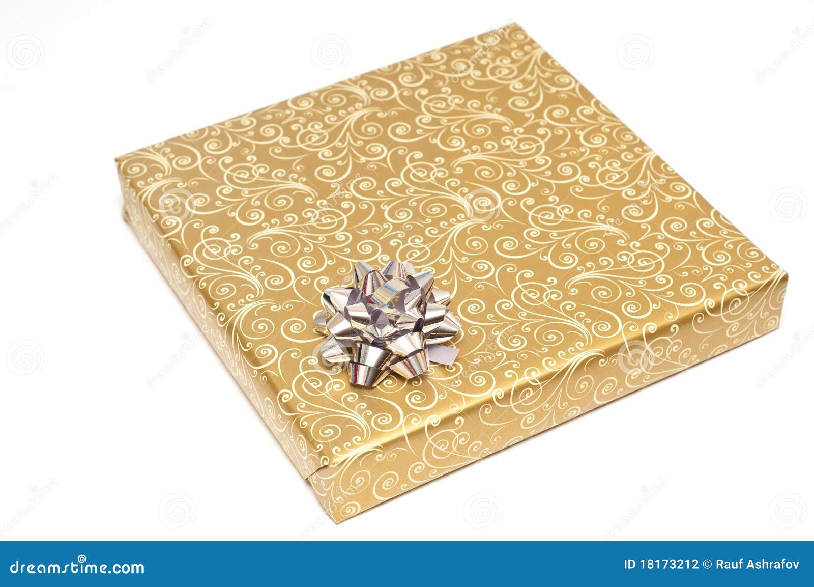 Gift Wrapped in a Golden Paper Stock Photo - Image of nice, christmas ...