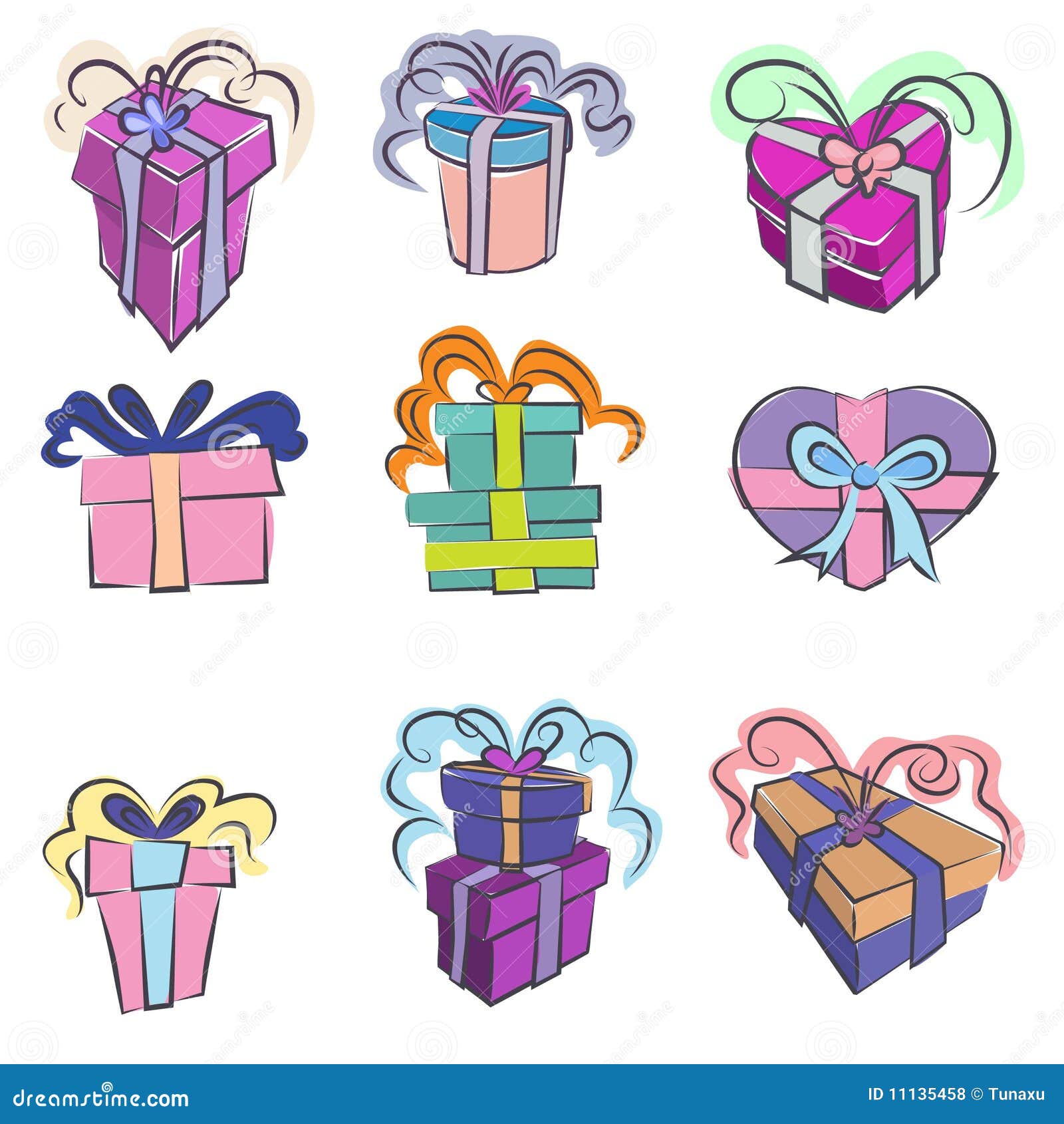 Gift wrapped icon set stock vector. Illustration of icon - 11135458