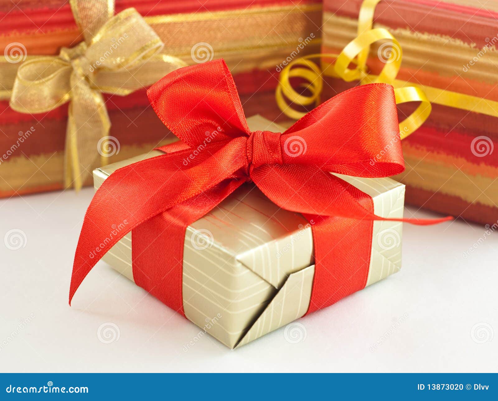 Gift wrapped present stock photo. Image of color, orange - 13873020