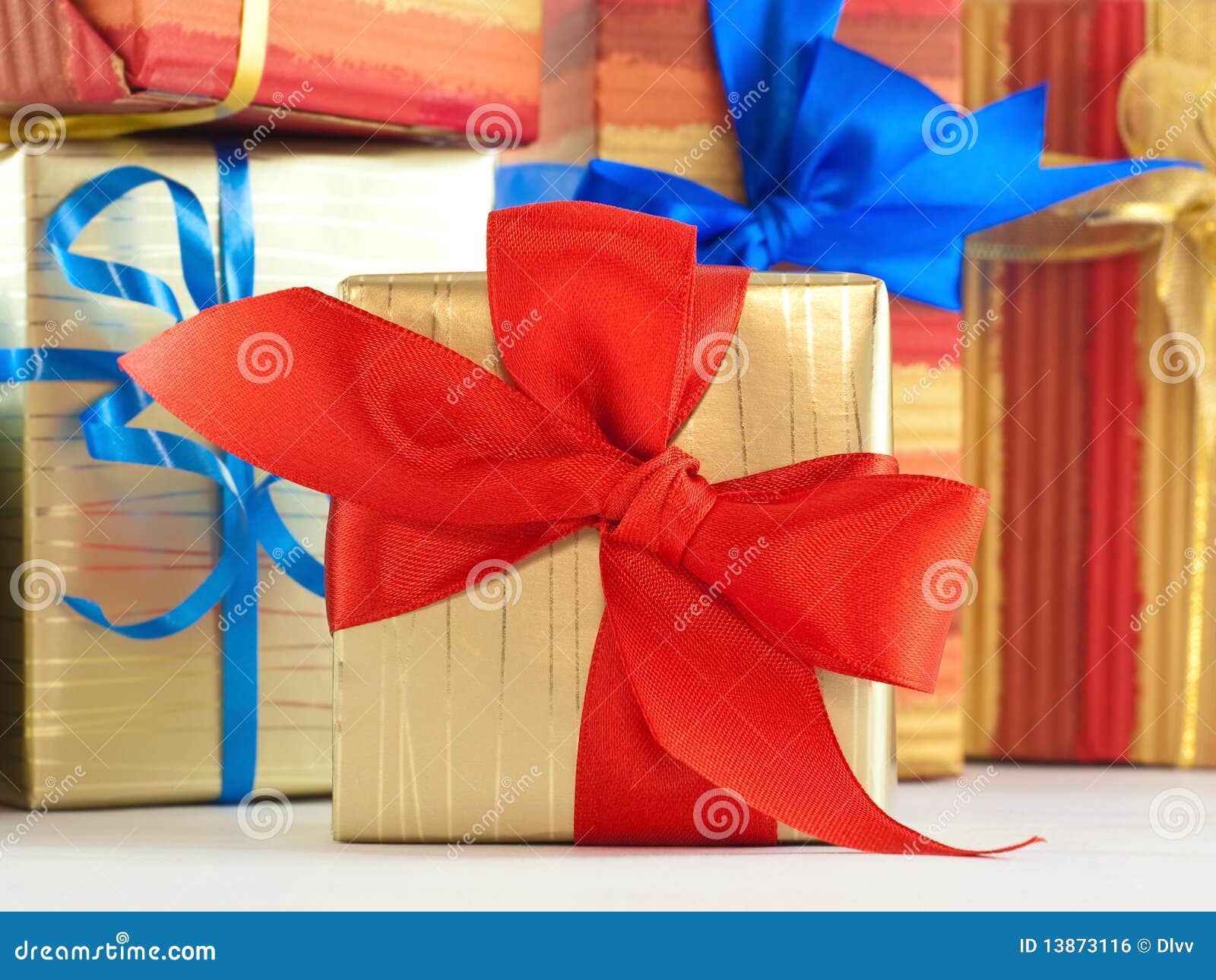 Gift wrapped present stock photo. Image of blue, gift - 13873116