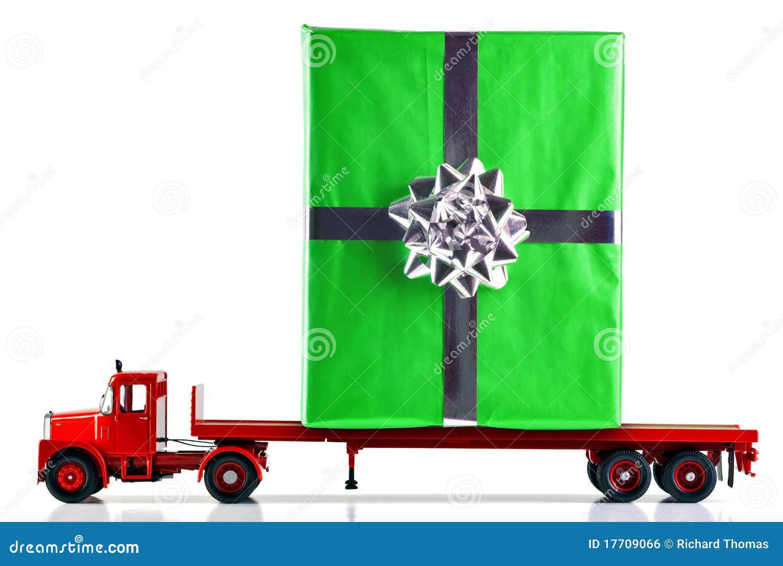 Gift Wrapped Present Being Delivered by Truck Stock Photo - Image of ...