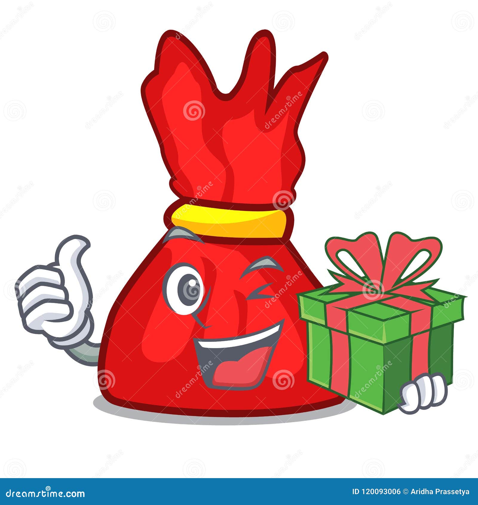 With Gift Wrapper Candy Mascot Cartoon Stock Vector - Illustration of ...