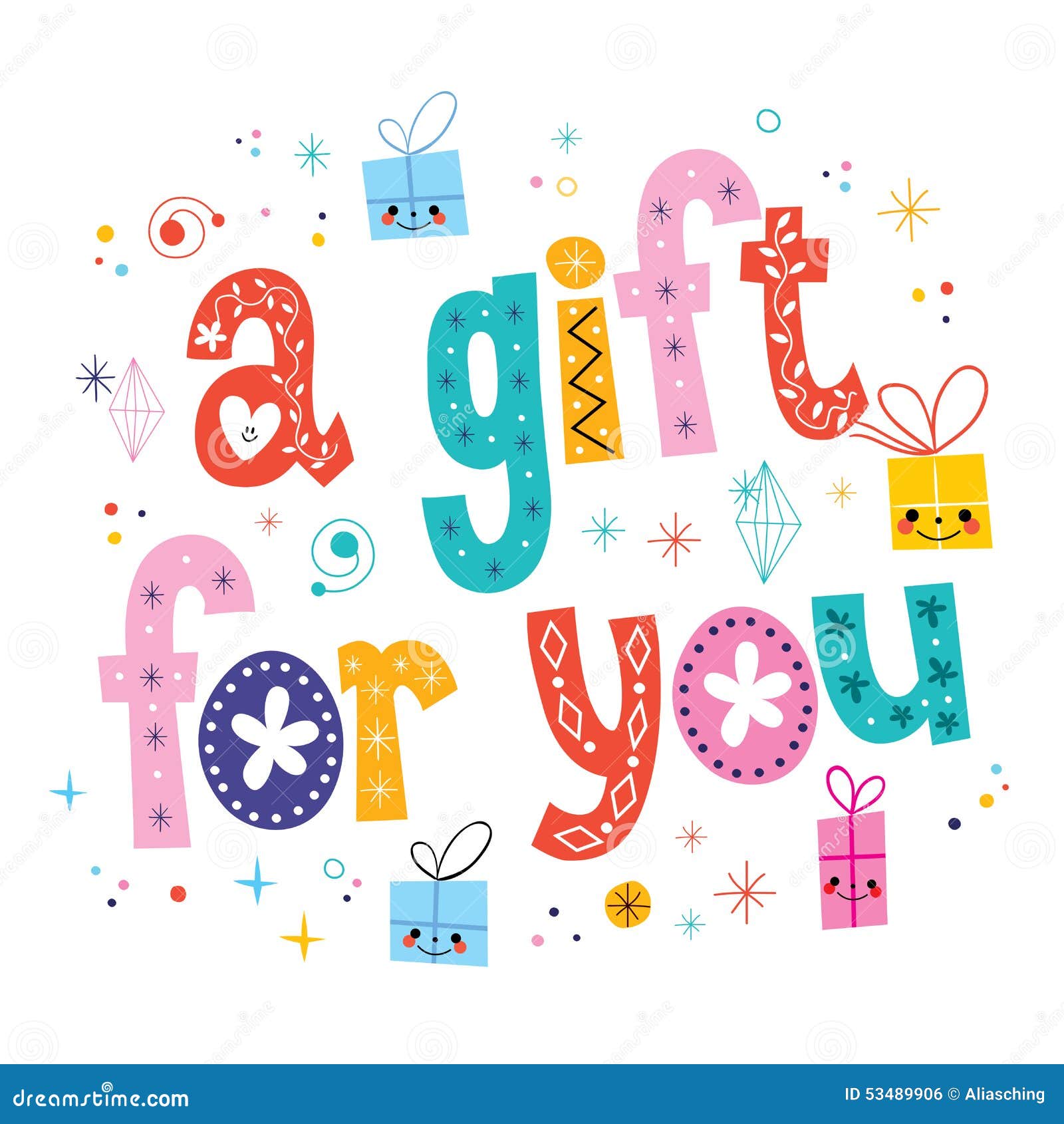 A gift for you stock vector. Illustration of birthday - 53489906