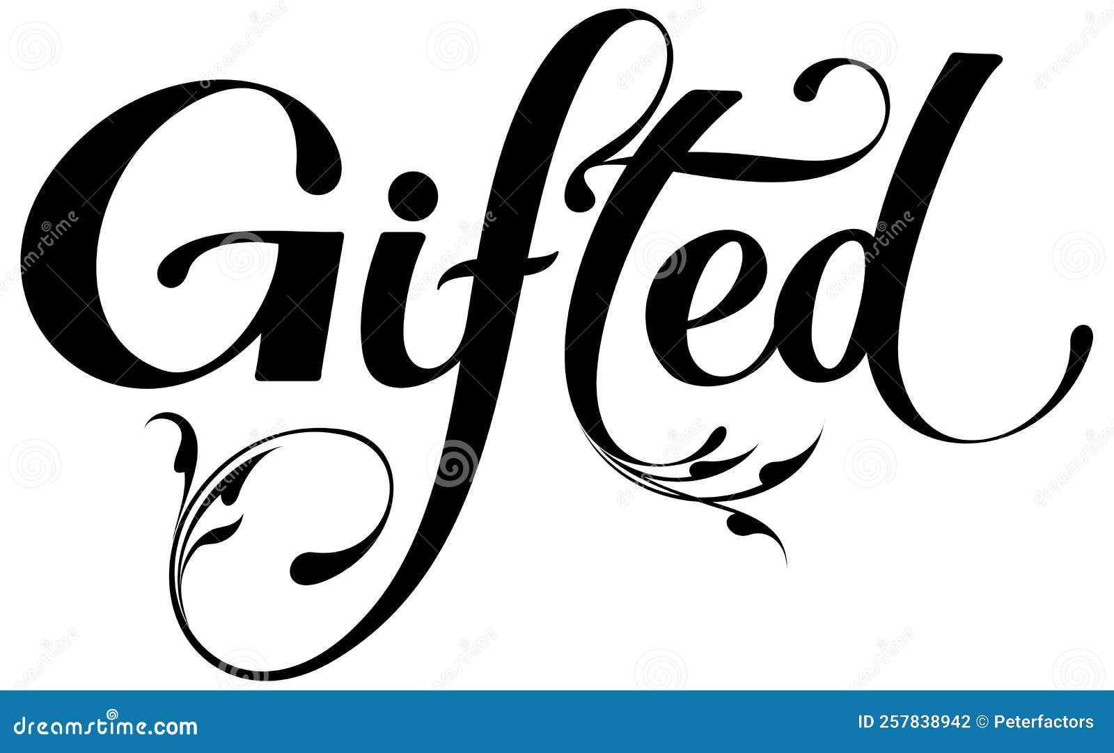 Gifted - Custom Calligraphy Text Stock Vector - Illustration of ...