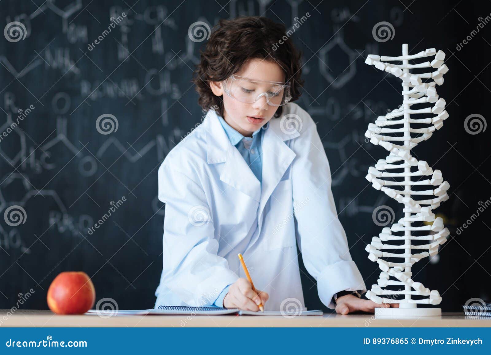 Gifted Kid Taking Notes in the Laboratory Stock Image - Image of ...
