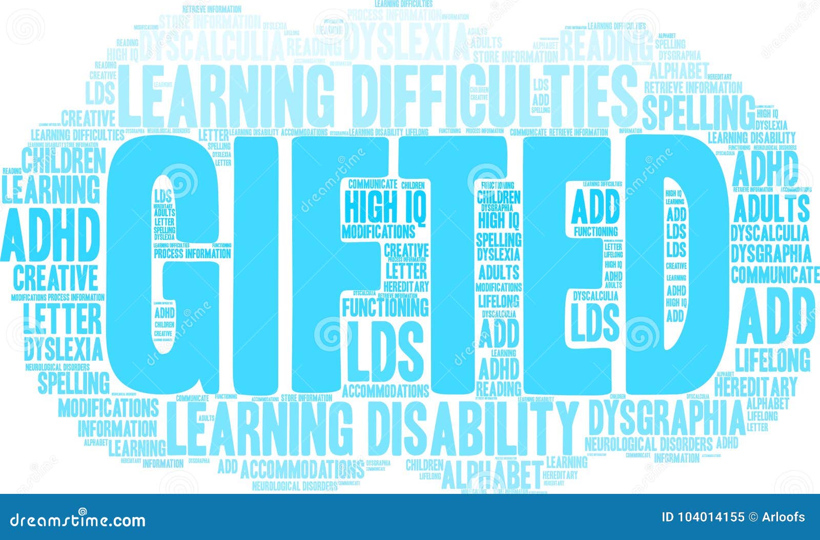 Gifted Word Cloud stock illustration. Illustration of dysgraphia ...