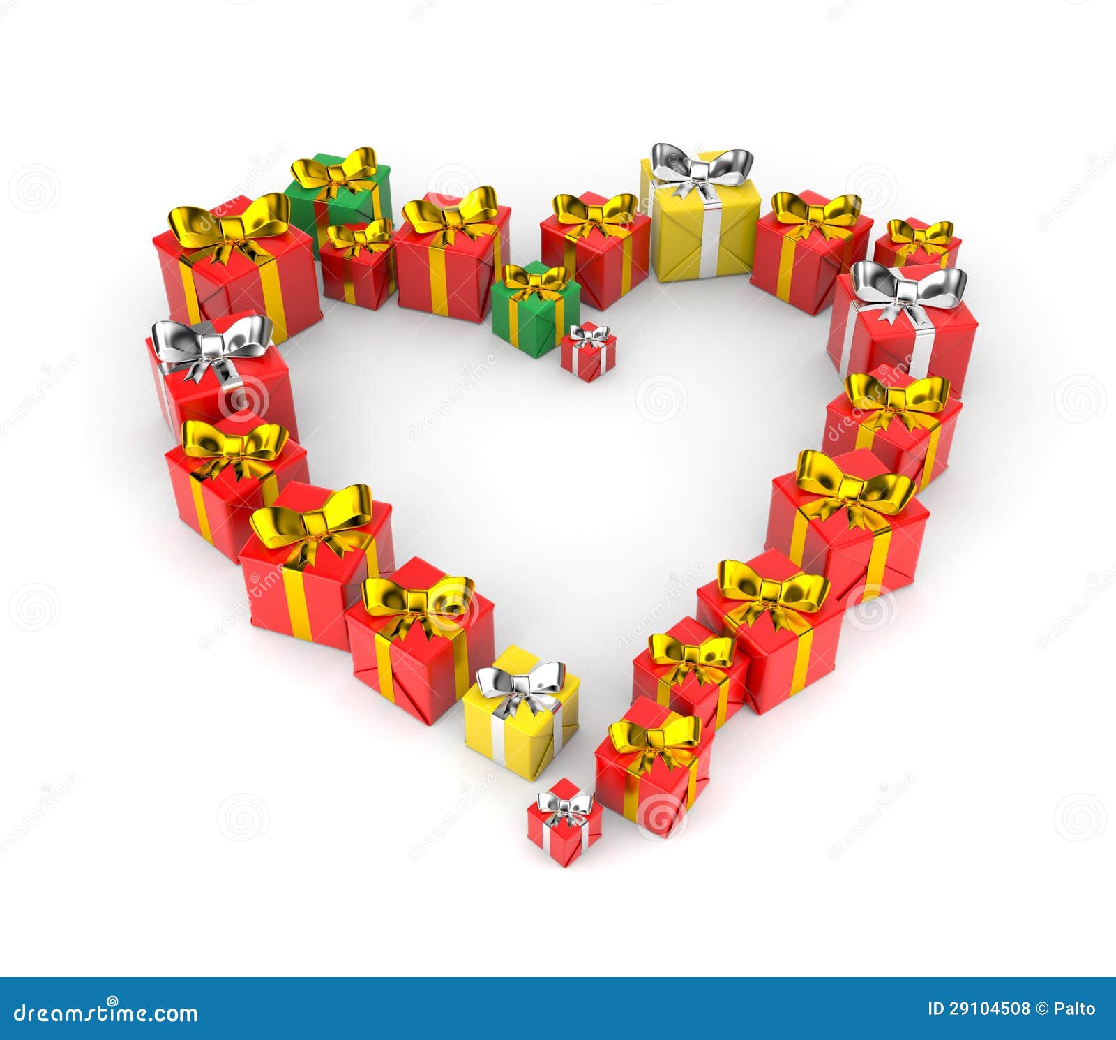Gifts Arranged in Shape of Heart Stock Illustration - Illustration of ...