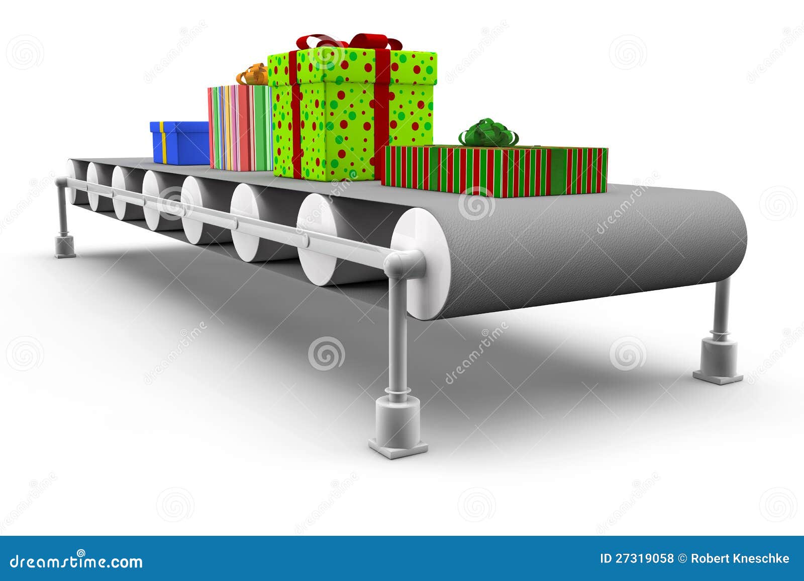 Gifts on assembly line stock illustration. Illustration of giving ...
