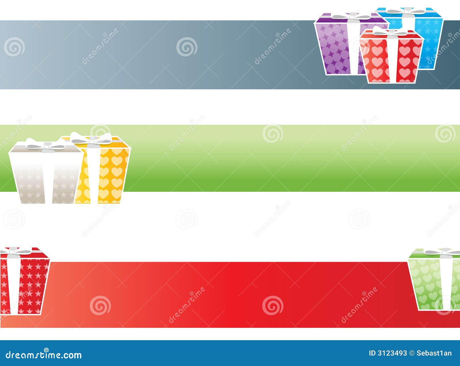 Gifts banners stock vector. Illustration of december, foil - 3123493