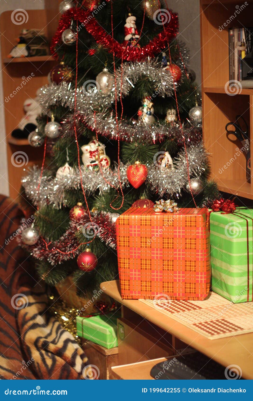 Gifts in Beautiful Packaging Under Christmas Tree Stock Image - Image ...