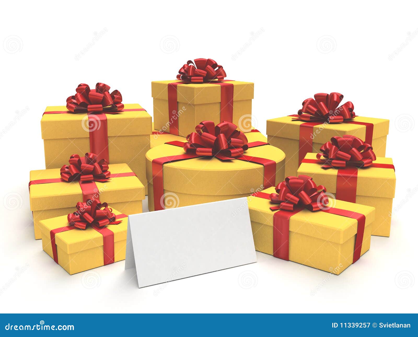 Gifts with a blank card stock illustration. Illustration of gift - 11339257