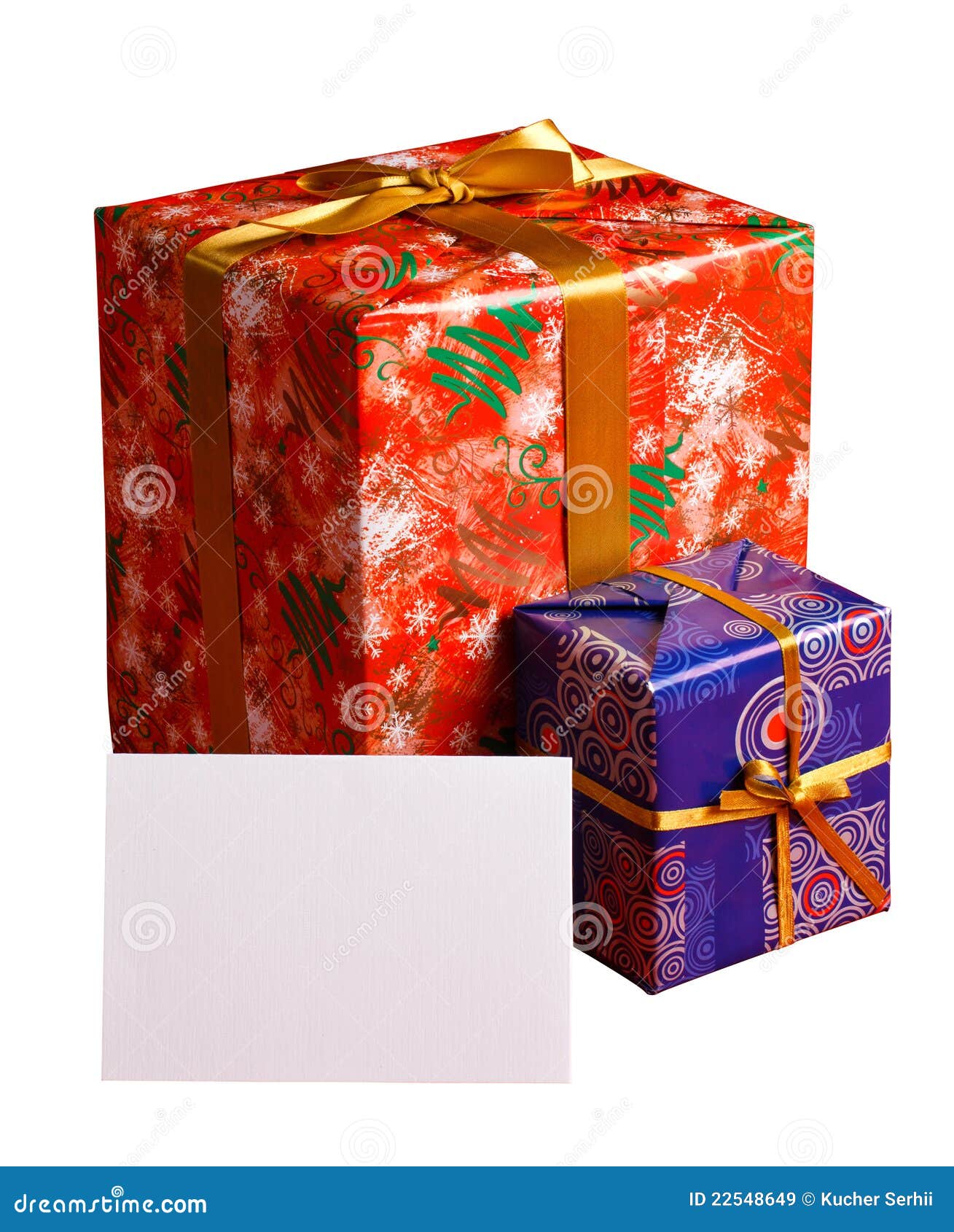 Gifts with Blank Sheet of Paper Stock Image - Image of square, paper ...
