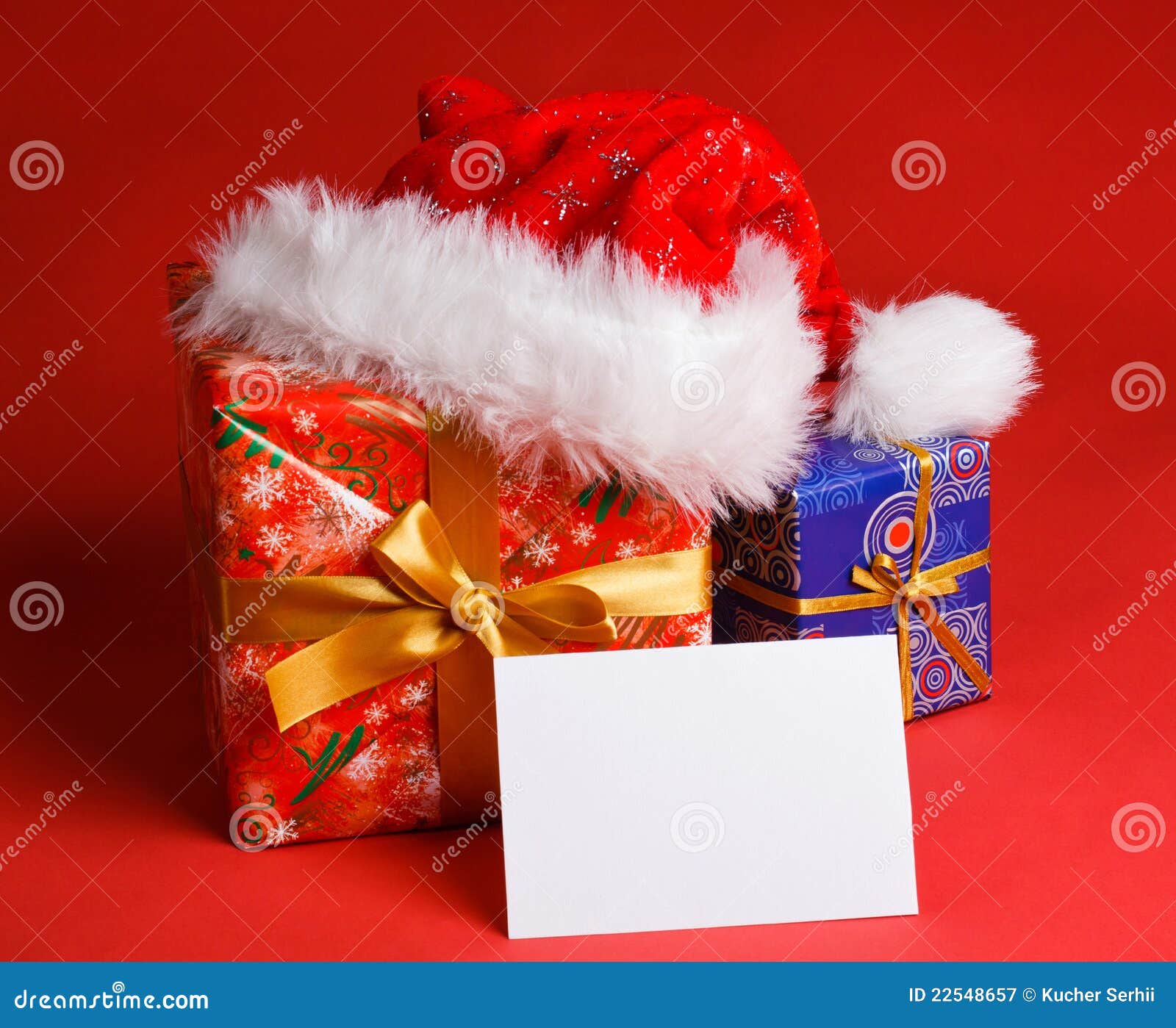 Gifts with Blank Sheet of Paper Stock Image - Image of package, present ...