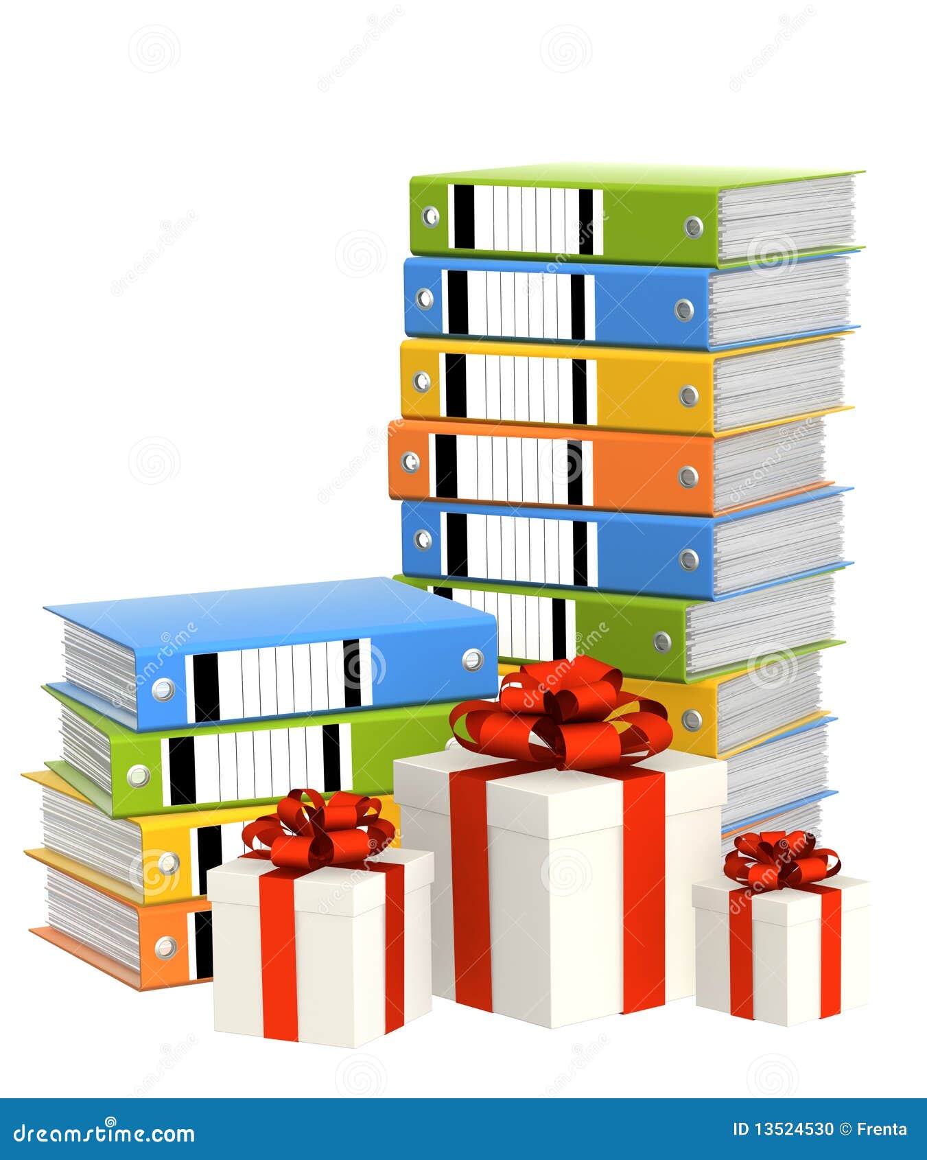 Gifts and folders stock illustration. Illustration of folder - 13524530