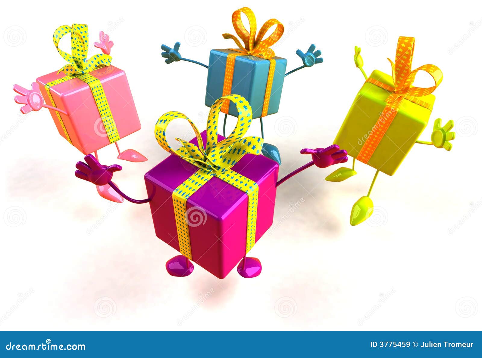 Gifts jumping stock illustration. Illustration of celebration - 3775459