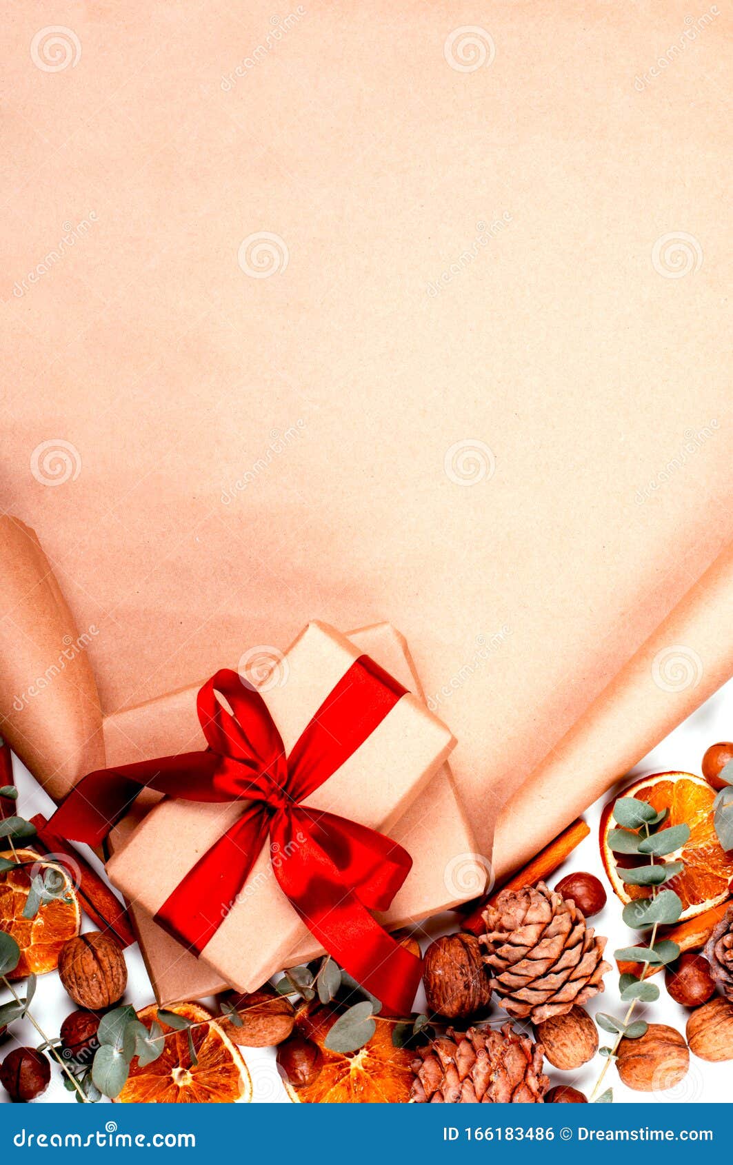 Gifts on paper scroll stock photo. Image of cinnamon - 166183486