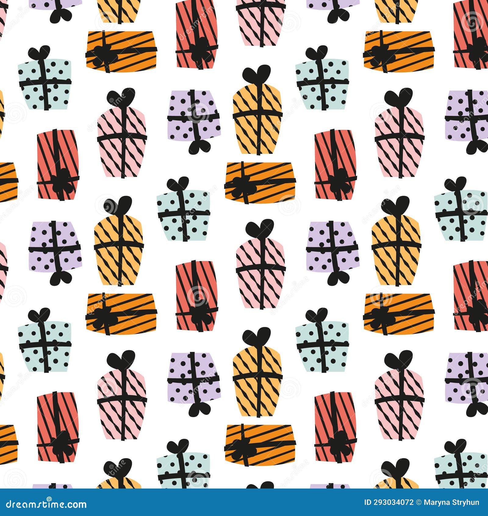 Gifts Pattern on a Transparent Background Stock Vector - Illustration ...