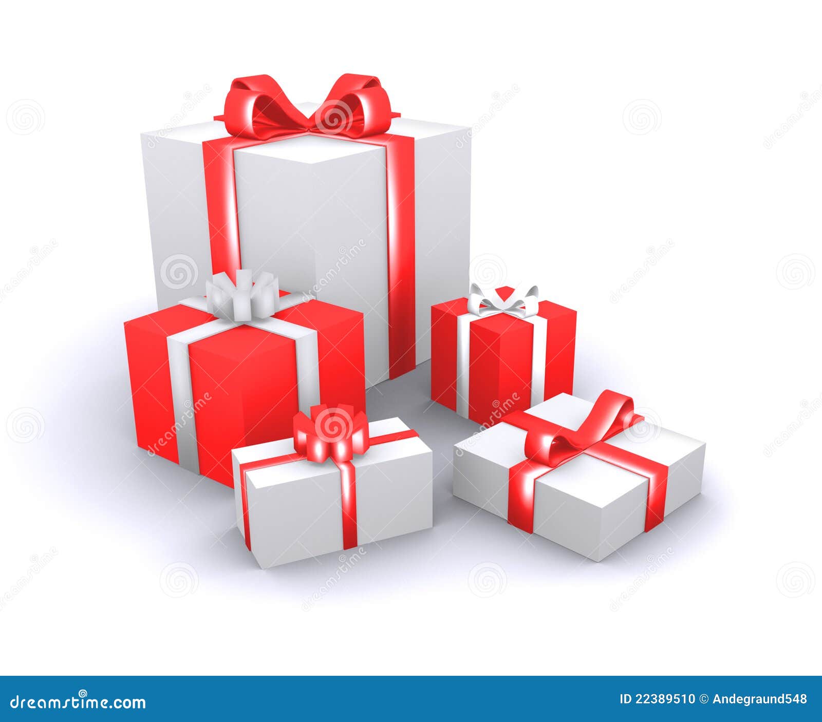 Gifts with Red and White Ribbons Stock Illustration - Illustration of ...