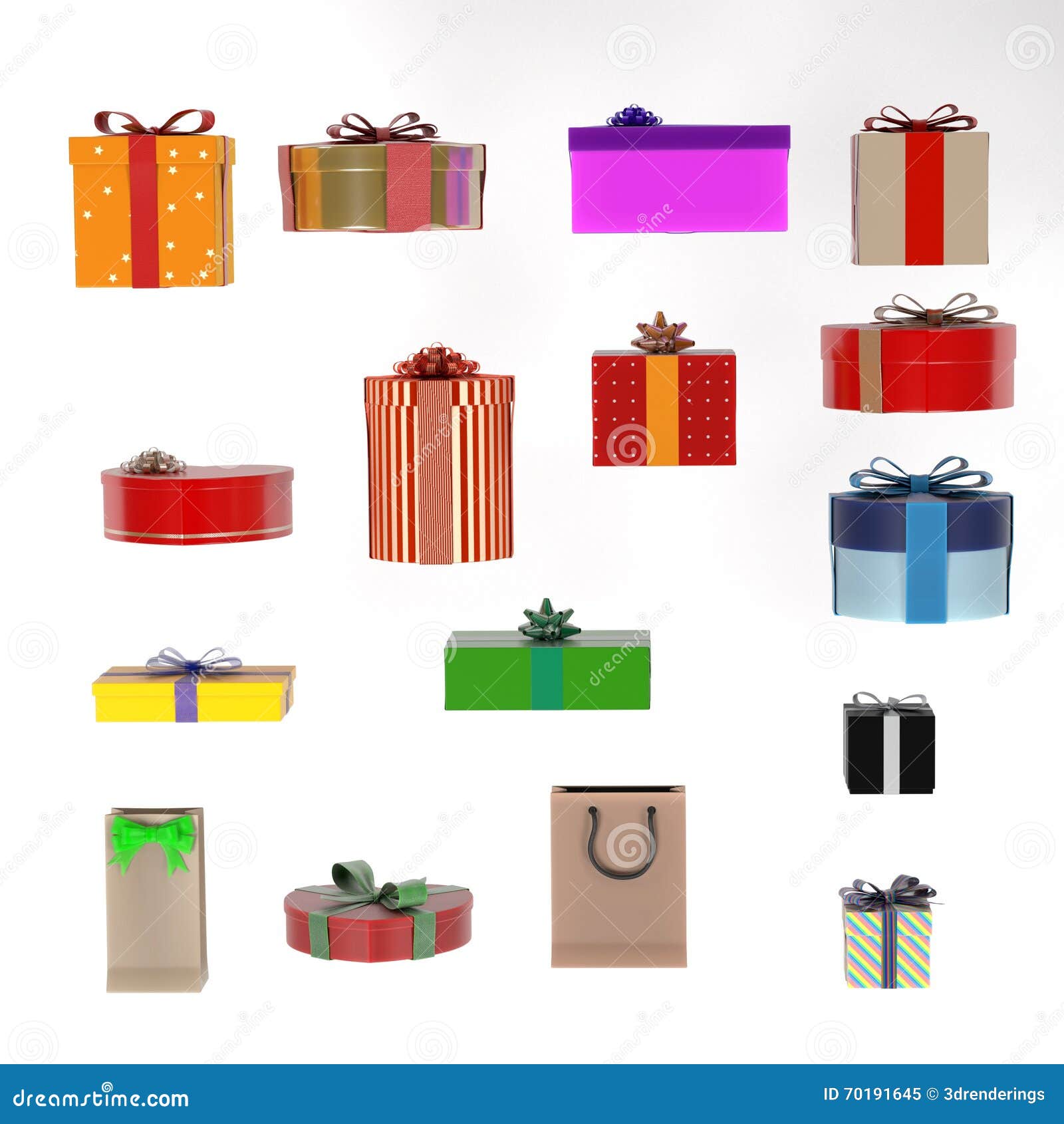 Gifts set stock illustration. Illustration of paper, gold - 70191645