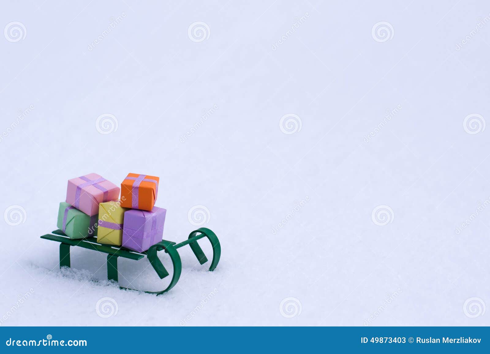 Gifts on sledge stock image. Image of snow, object, celebration - 49873403