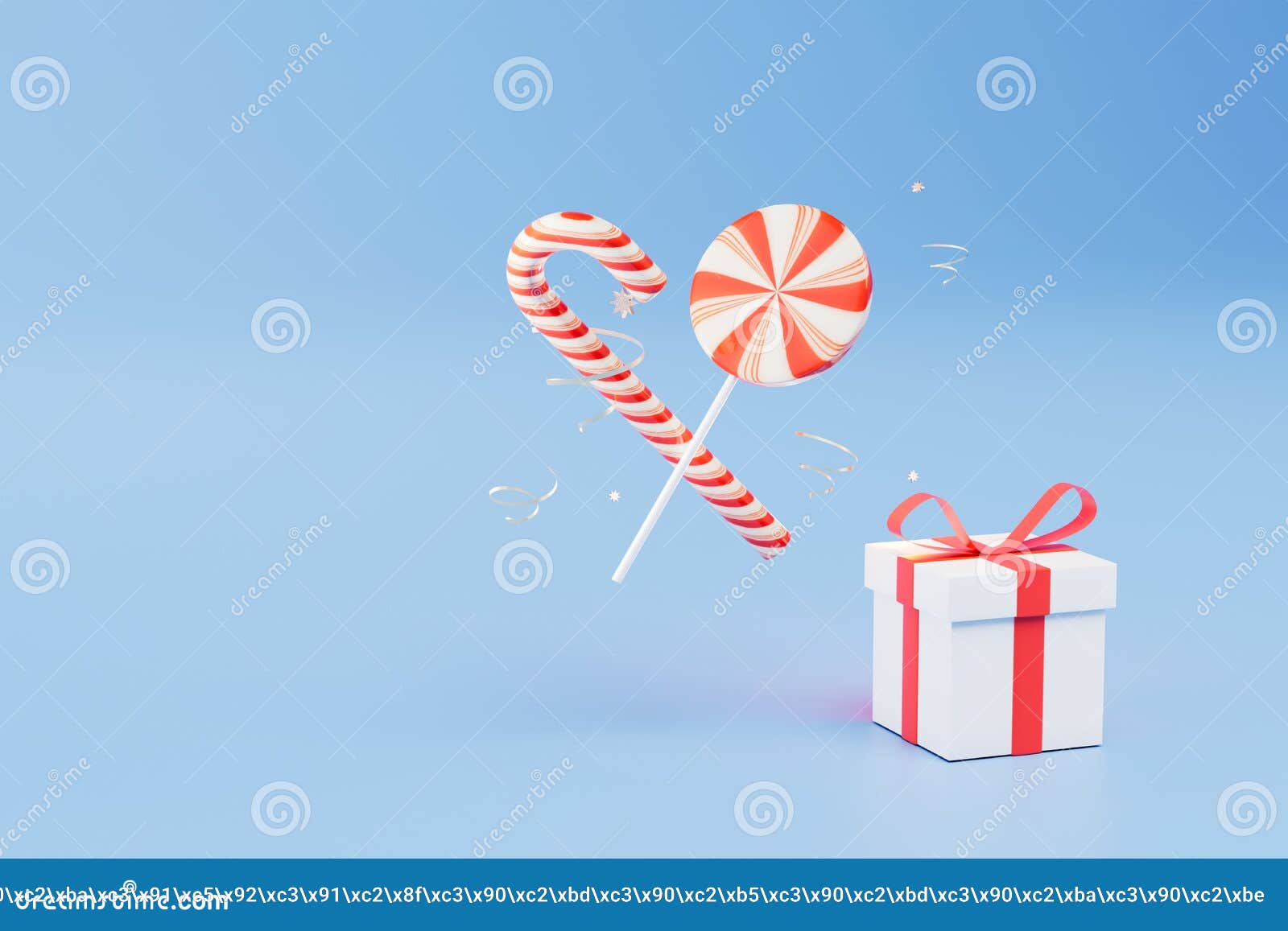 Gifts and Sweets for Christmas. a Box with a Gift and Lollipops on a ...