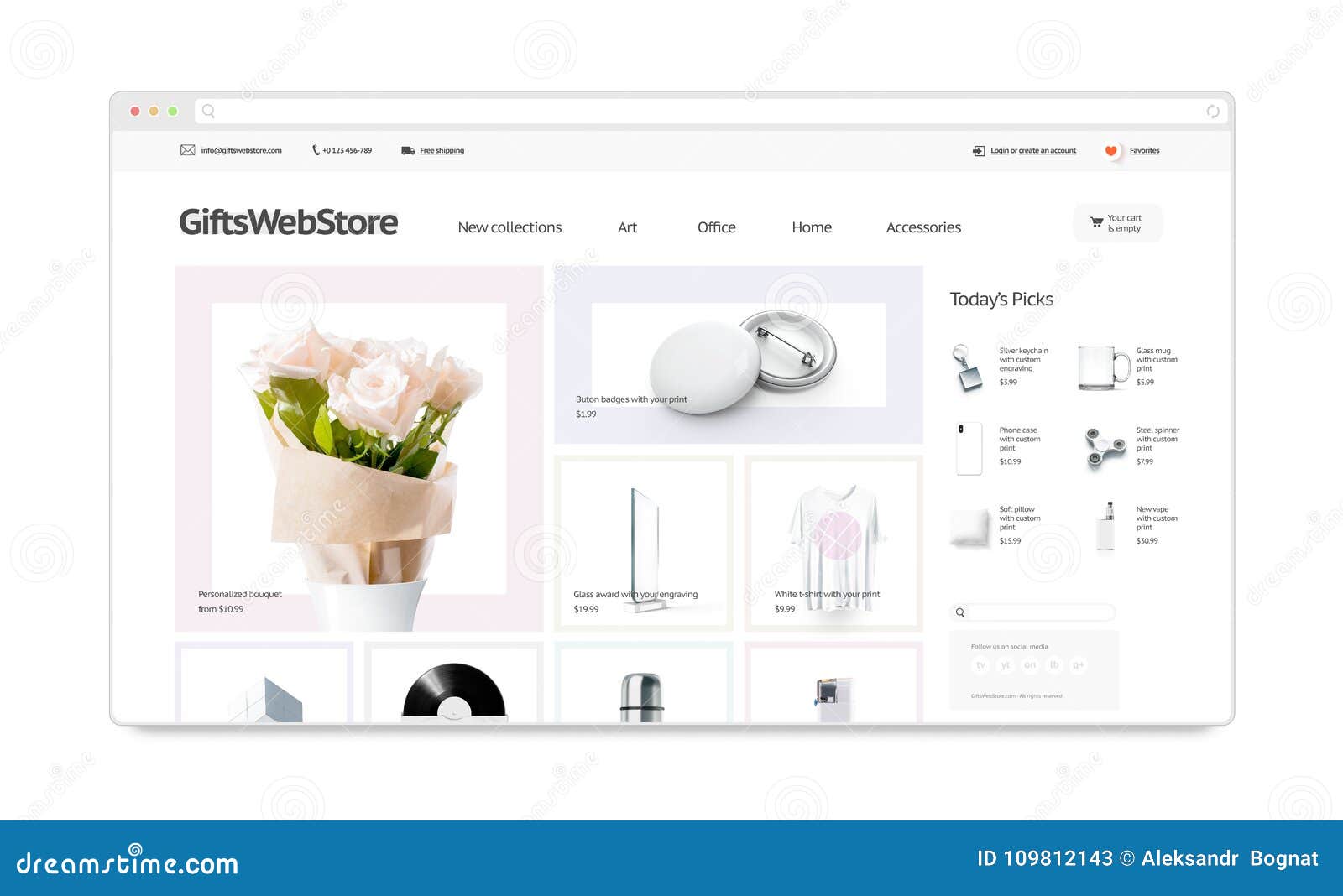 Gifts Webstore Site Template Mock Up Isolated, Stock Image - Image of ...