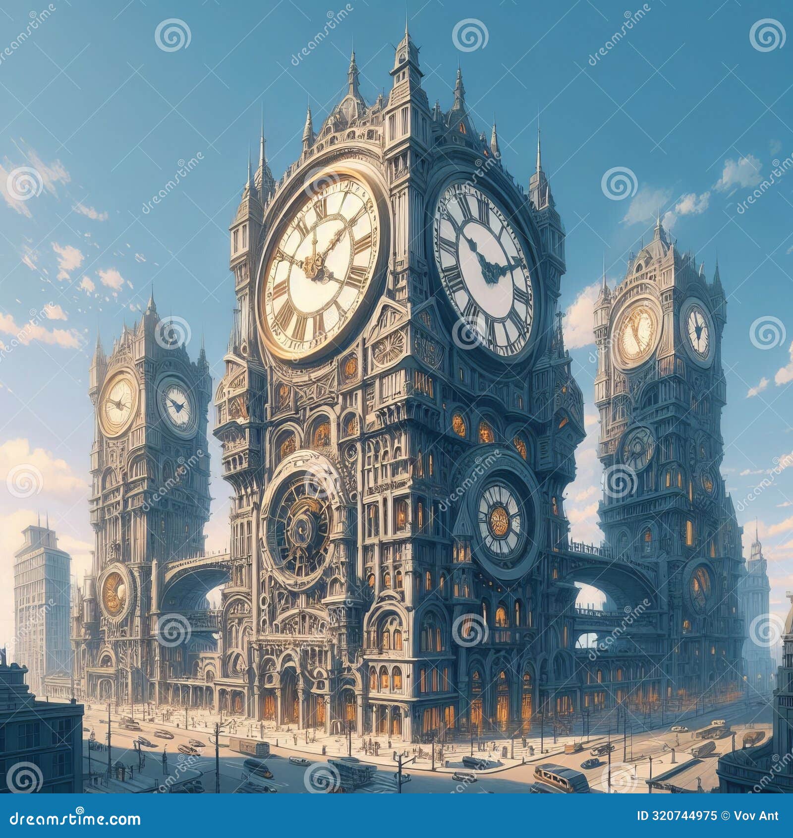 Gigantic Clock Towers Towering Structures with Clock Faces Visb Stock ...
