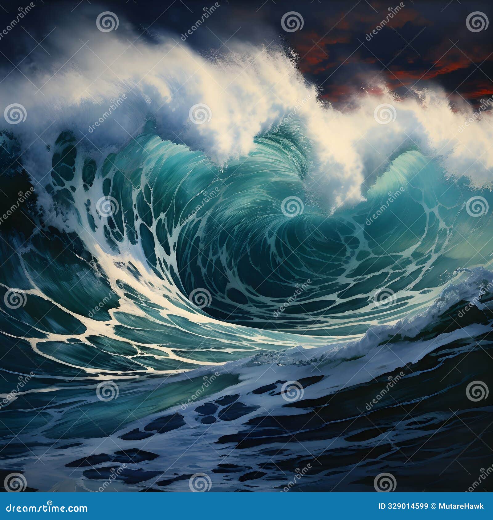 Gigantic Ocean Wave stock illustration. Illustration of powerful ...