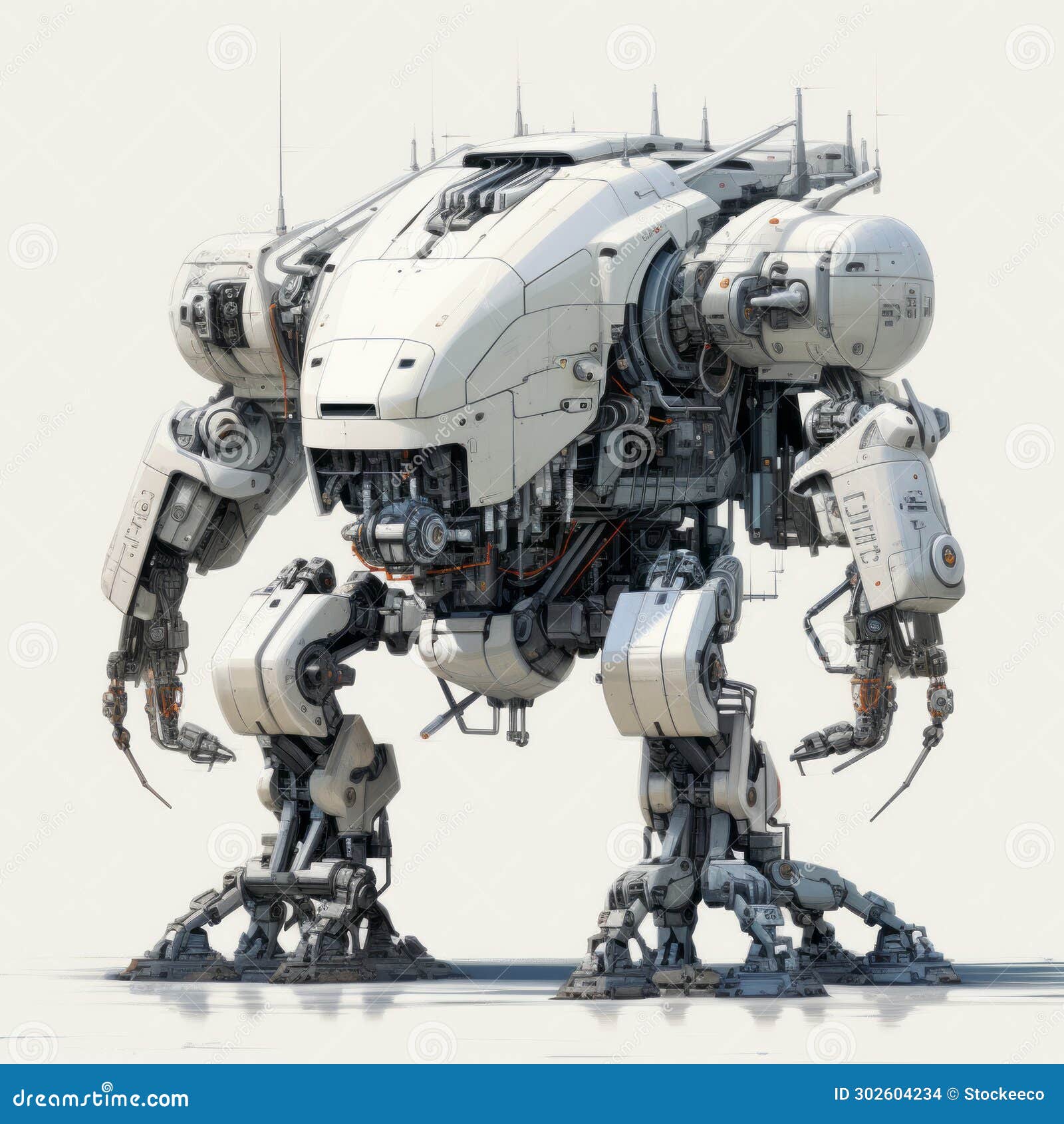 Gigantic Scale Industrial Robot Art in Ian Mcque Style Stock ...