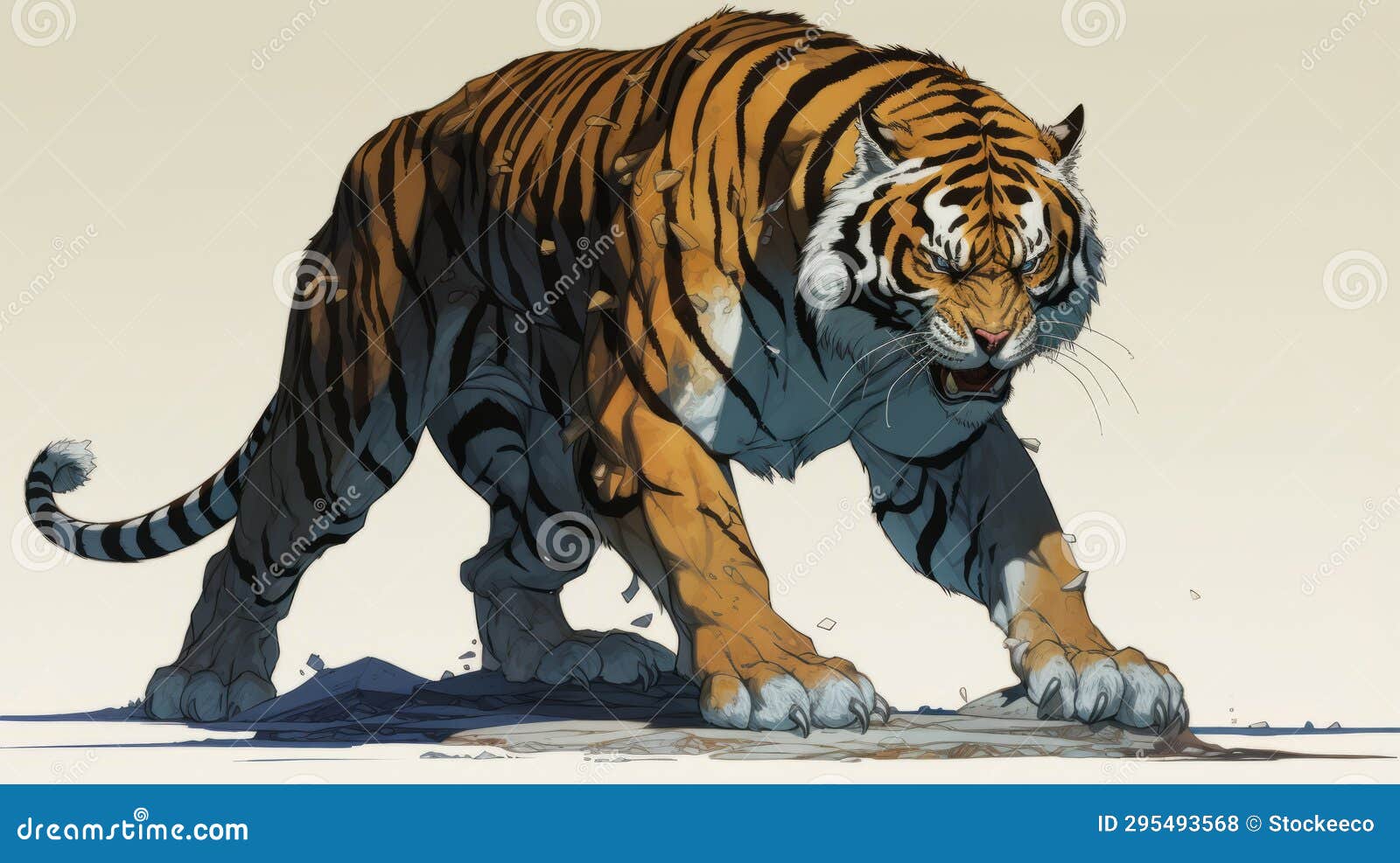 Gigantic Scale Tiger Character Design by Mike Mignola Stock ...