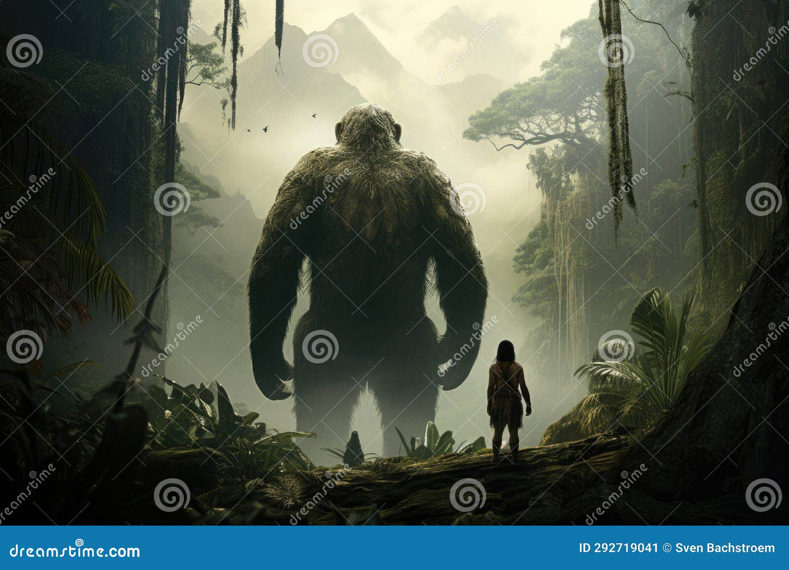Gigantopithecus Giant Ape stock image. Image of scene - 292719041