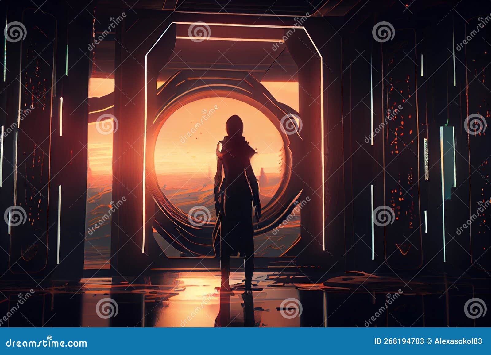 Cozy Cyberpunk Room With Beautiful Futuristic Interior Design. Home ...