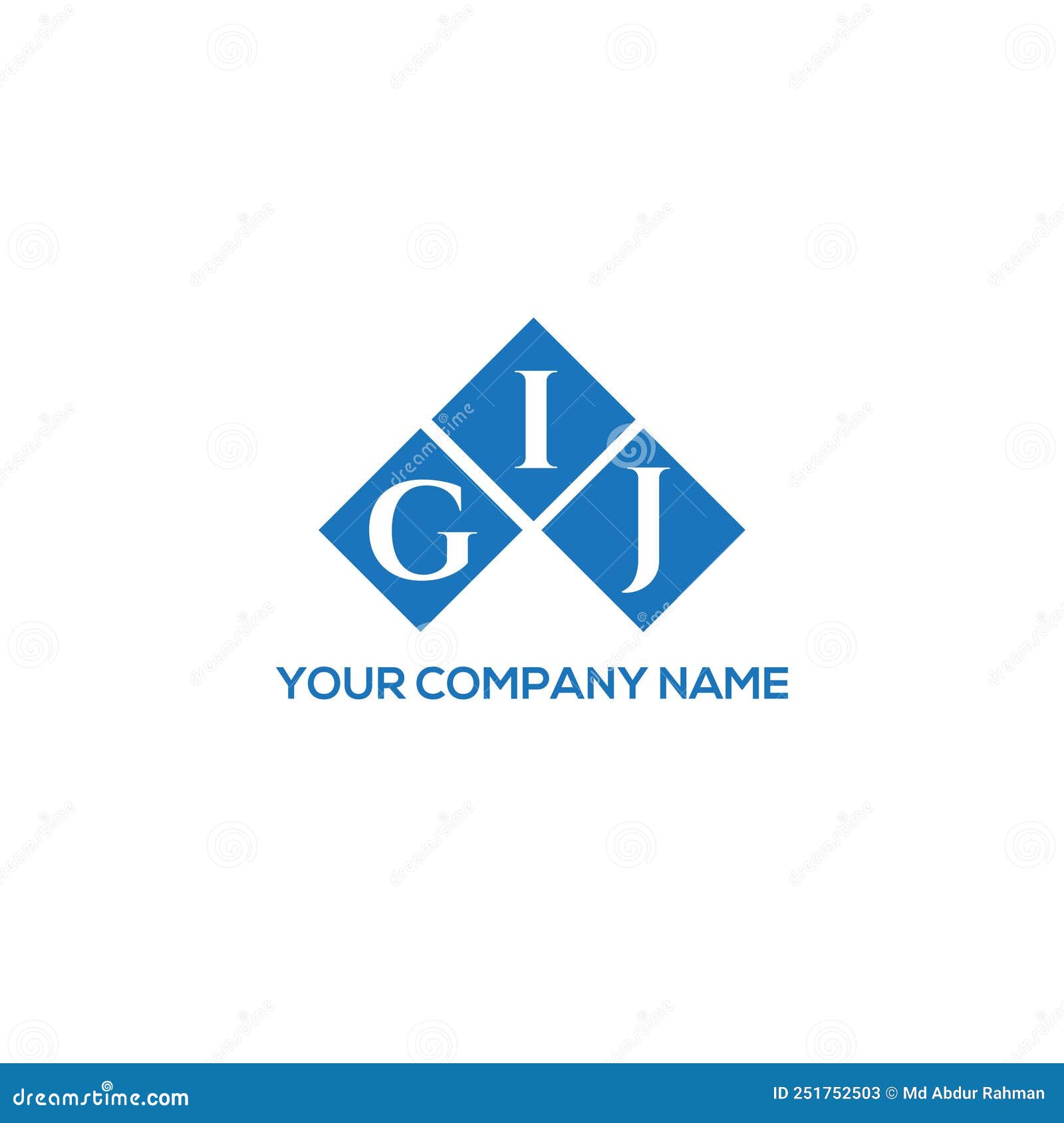 GIJ Letter Logo Design on WHITE Background. GIJ Creative Initials ...