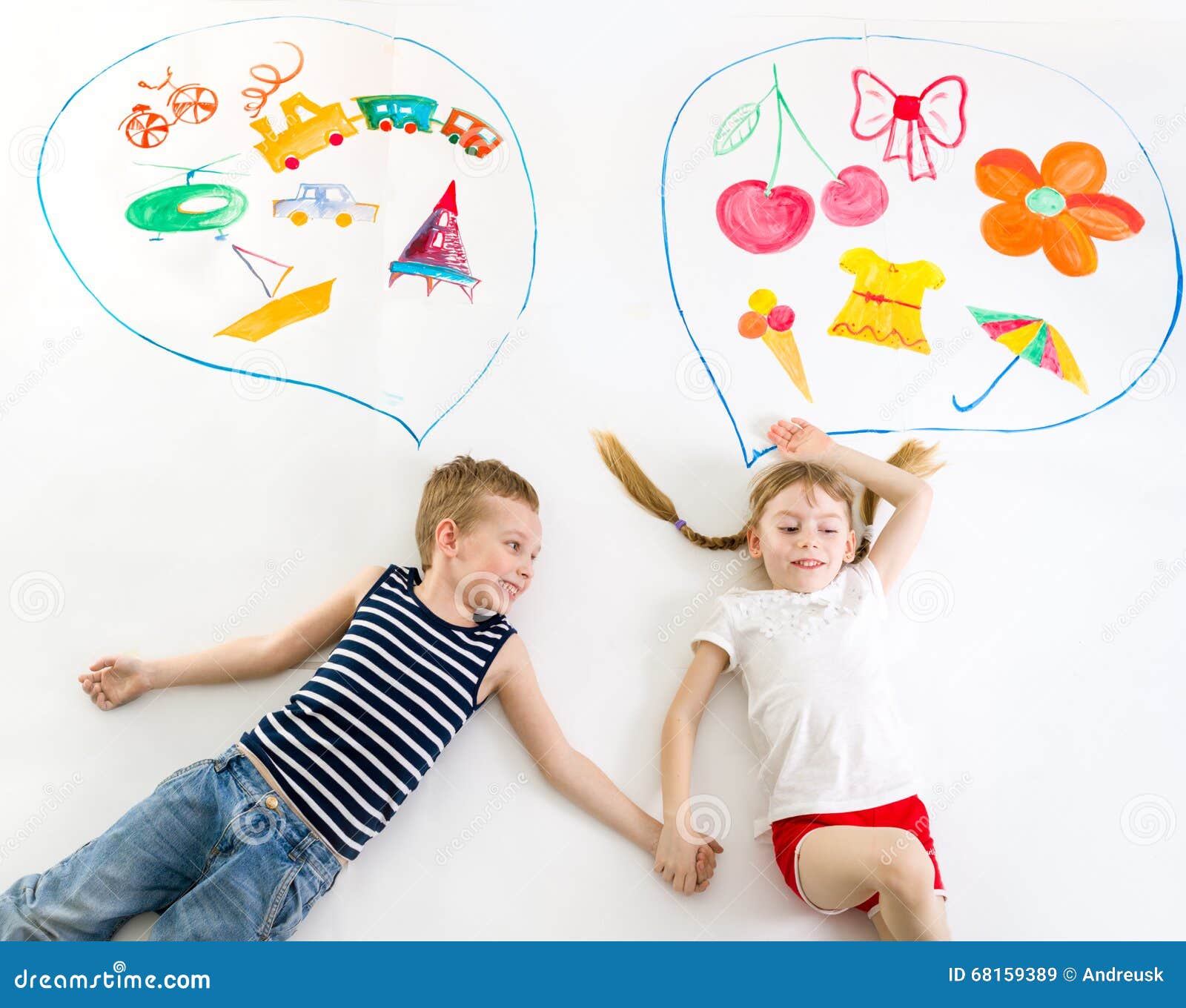 Gil and Boy Different Thoughts Stock Image - Image of girl, play: 68159389