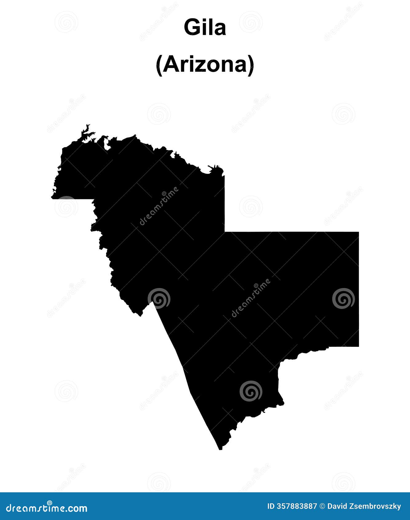 Gila Outline Map Cartoon Vector | CartoonDealer.com #357883887