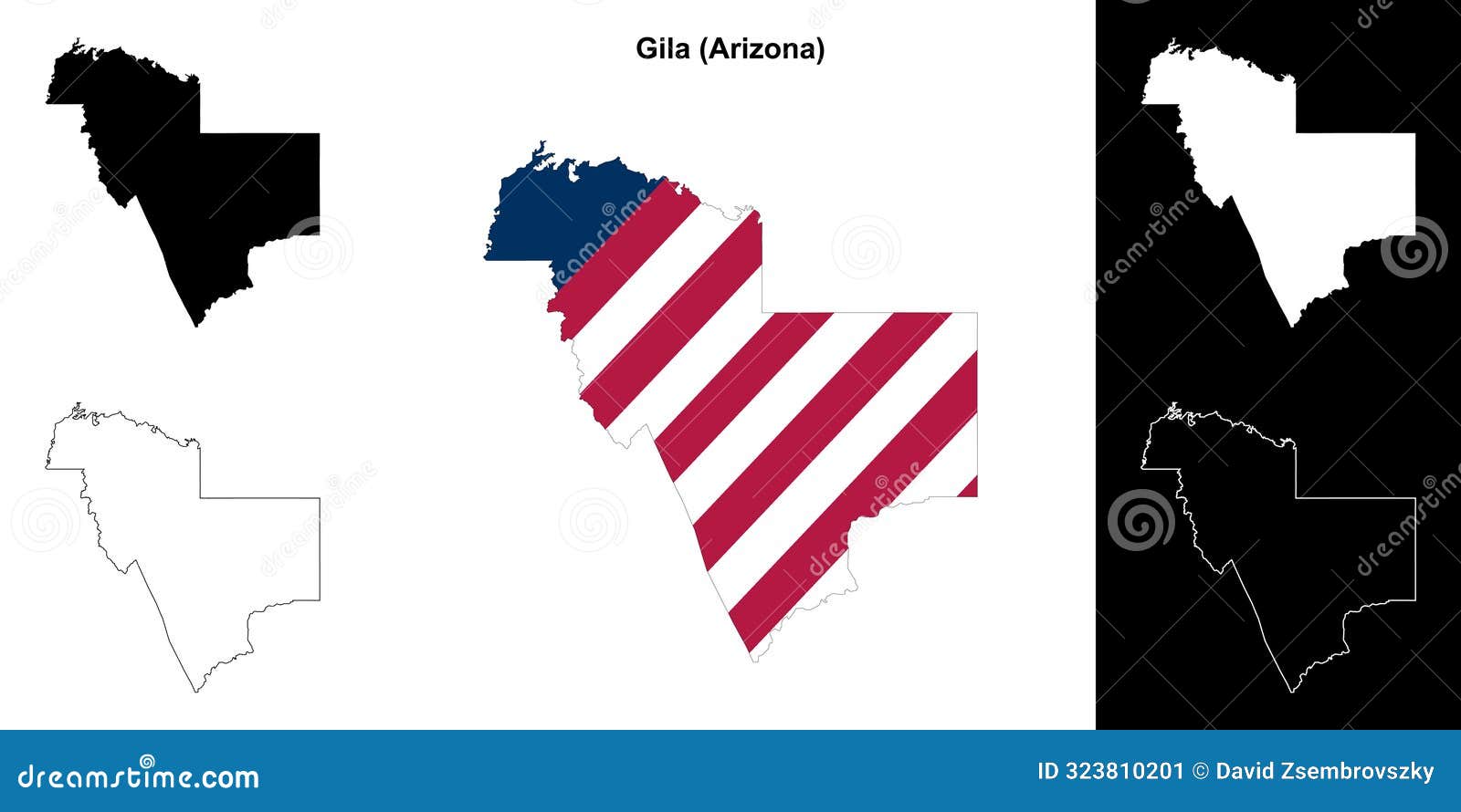 Gila outline map stock vector. Illustration of arizona - 323810201