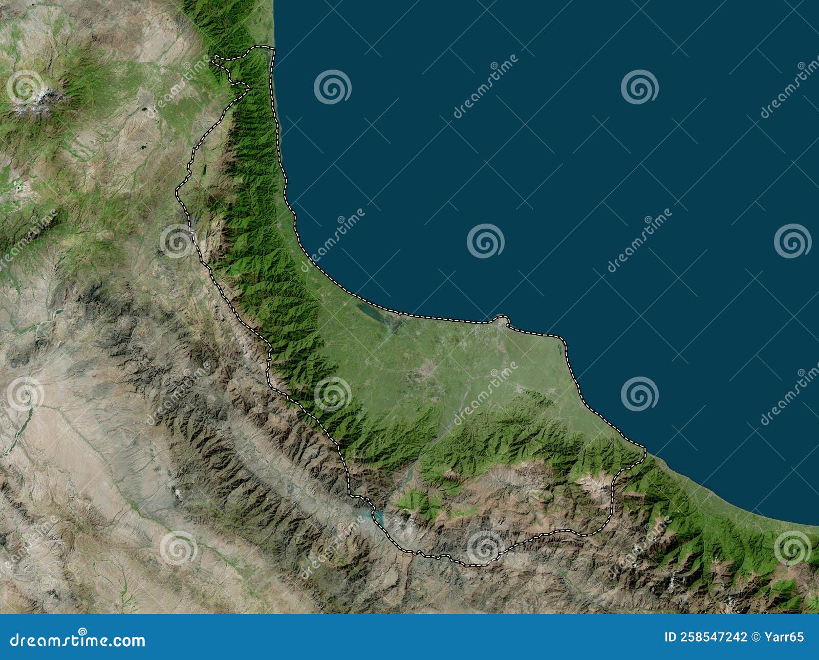 Gilan, Iran. High-res Satellite. No Legend Stock Photo - Image of abhar ...
