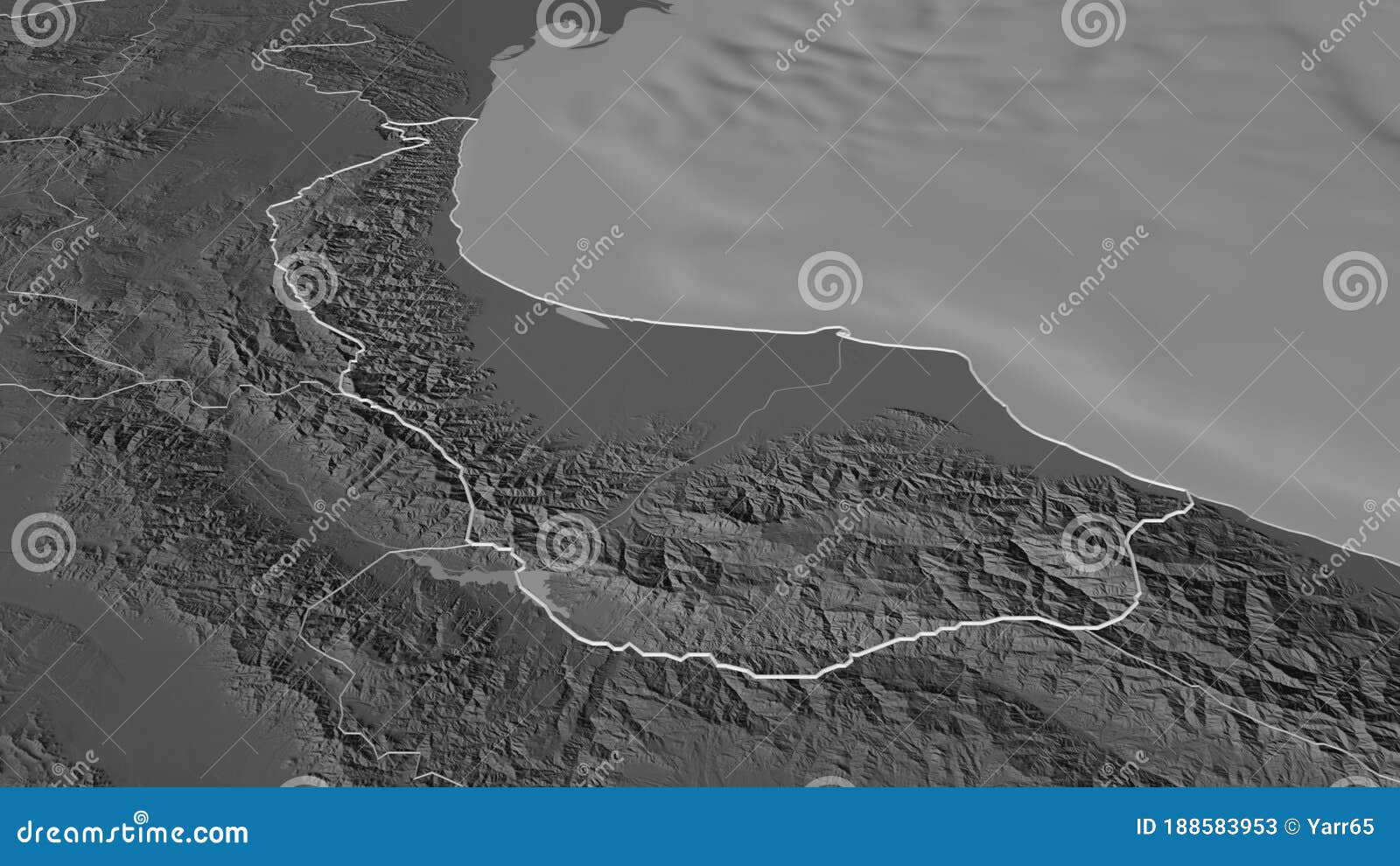 Gilan, Iran - Outlined. Bilevel Stock Illustration - Illustration of ...