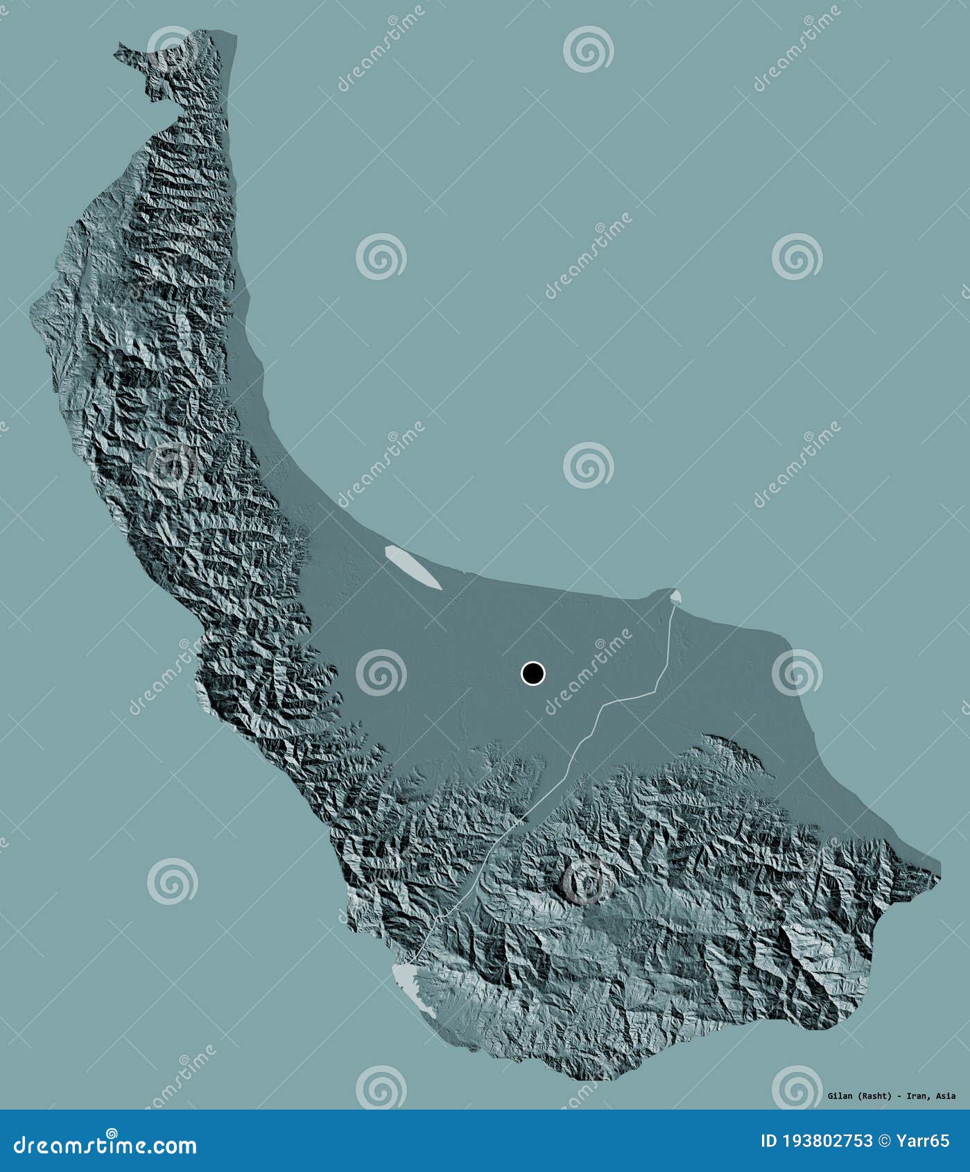 Gilan, Province of Iran, on Solid. Administrative Stock Illustration ...