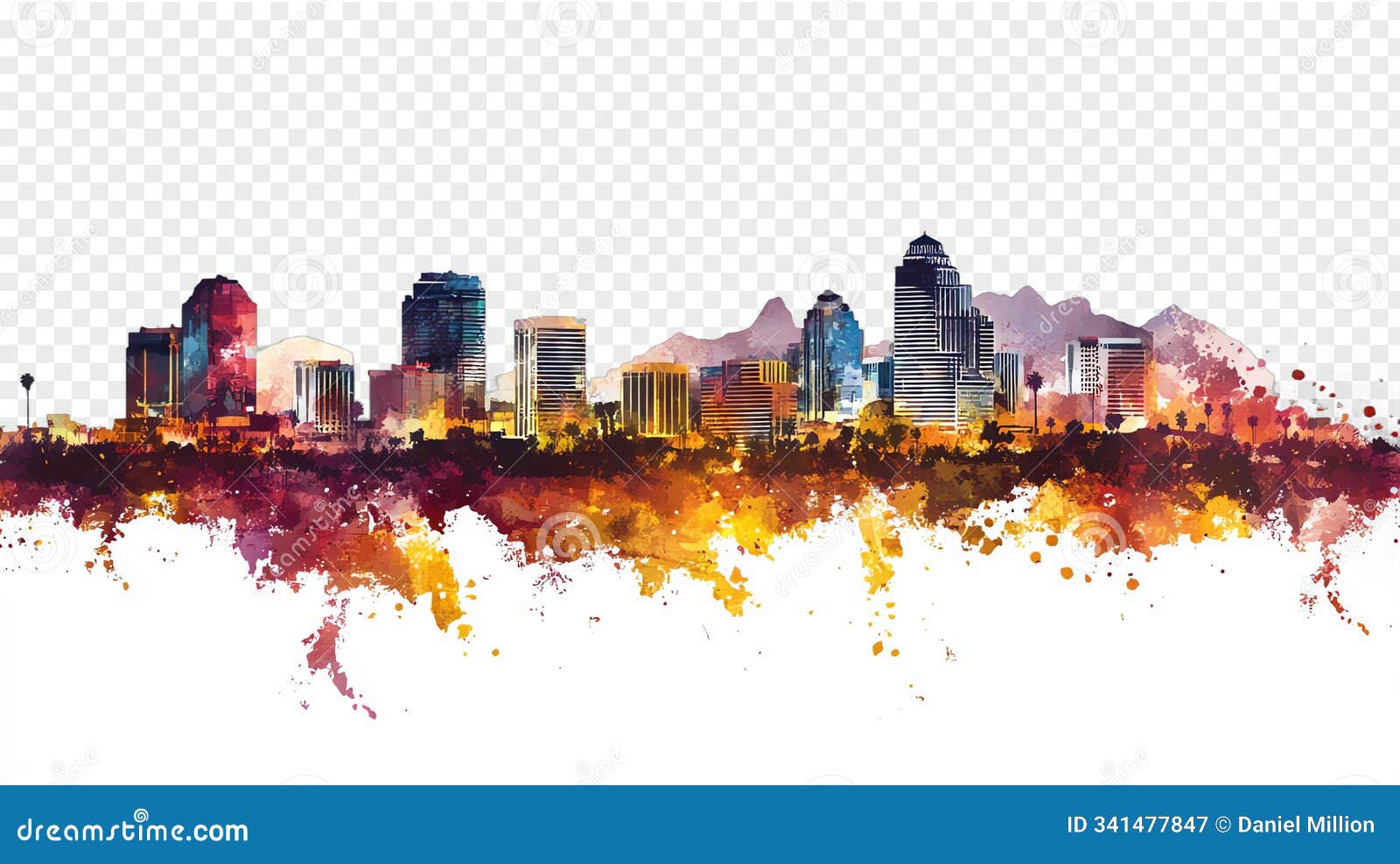 Gilbert city skyline stock illustration. Illustration of urban - 341477847