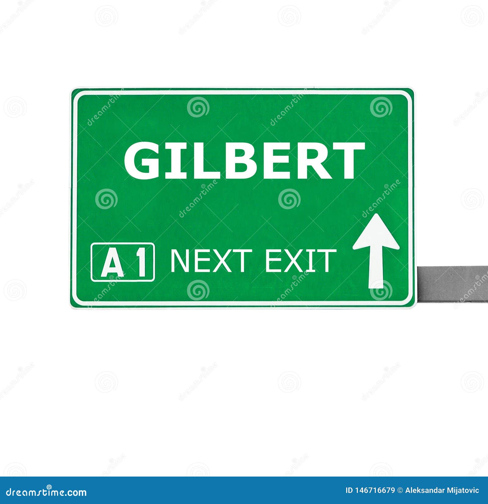 GILBERT Road Sign Isolated on White Stock Image - Image of exit ...
