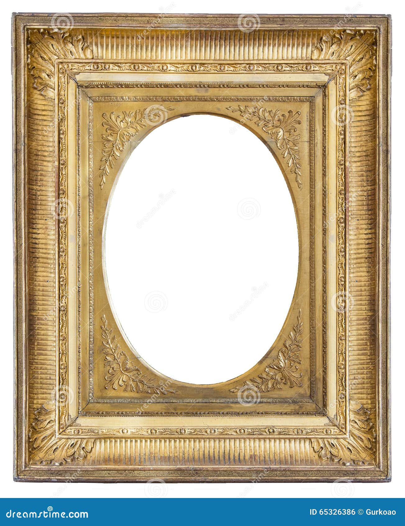 Gilded Antique Frame with Vignette Stock Photo - Image of baguette ...